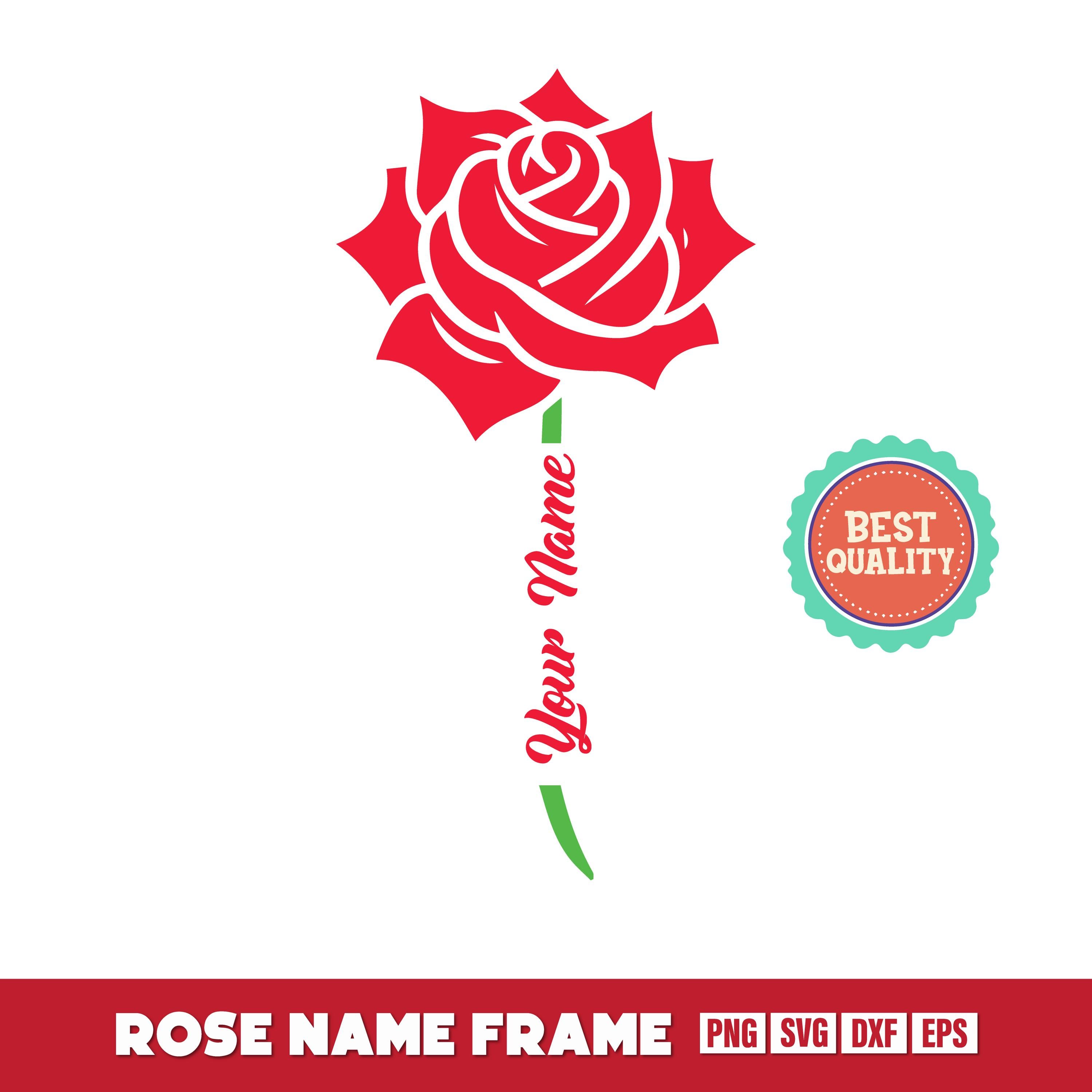 Rose Monogram Svg, Rose Svg, Custom Flower Svg, Rose Birth Flower ...