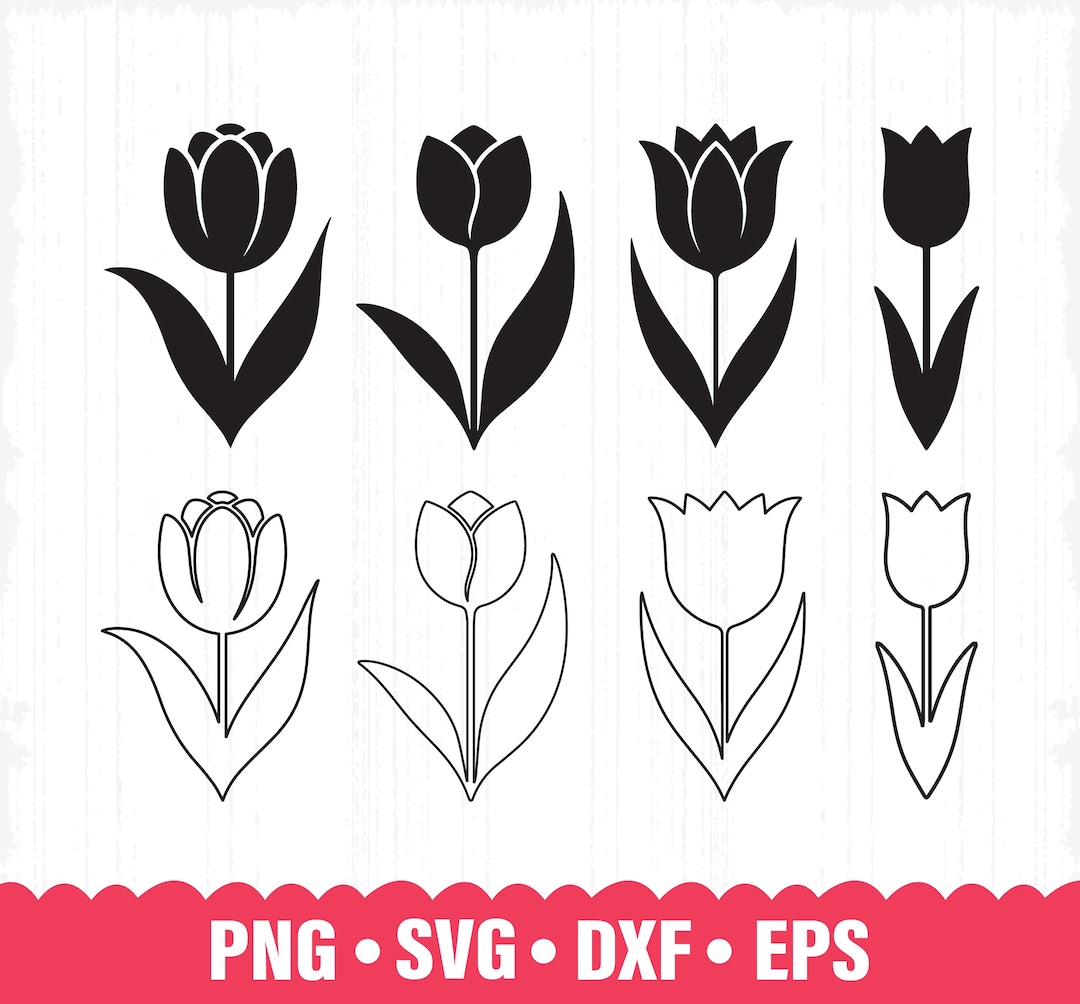 Tulip Flower Svg, Tulip SVG, Tulip Clipart, Tulips Bouquet SVG, Spring ...