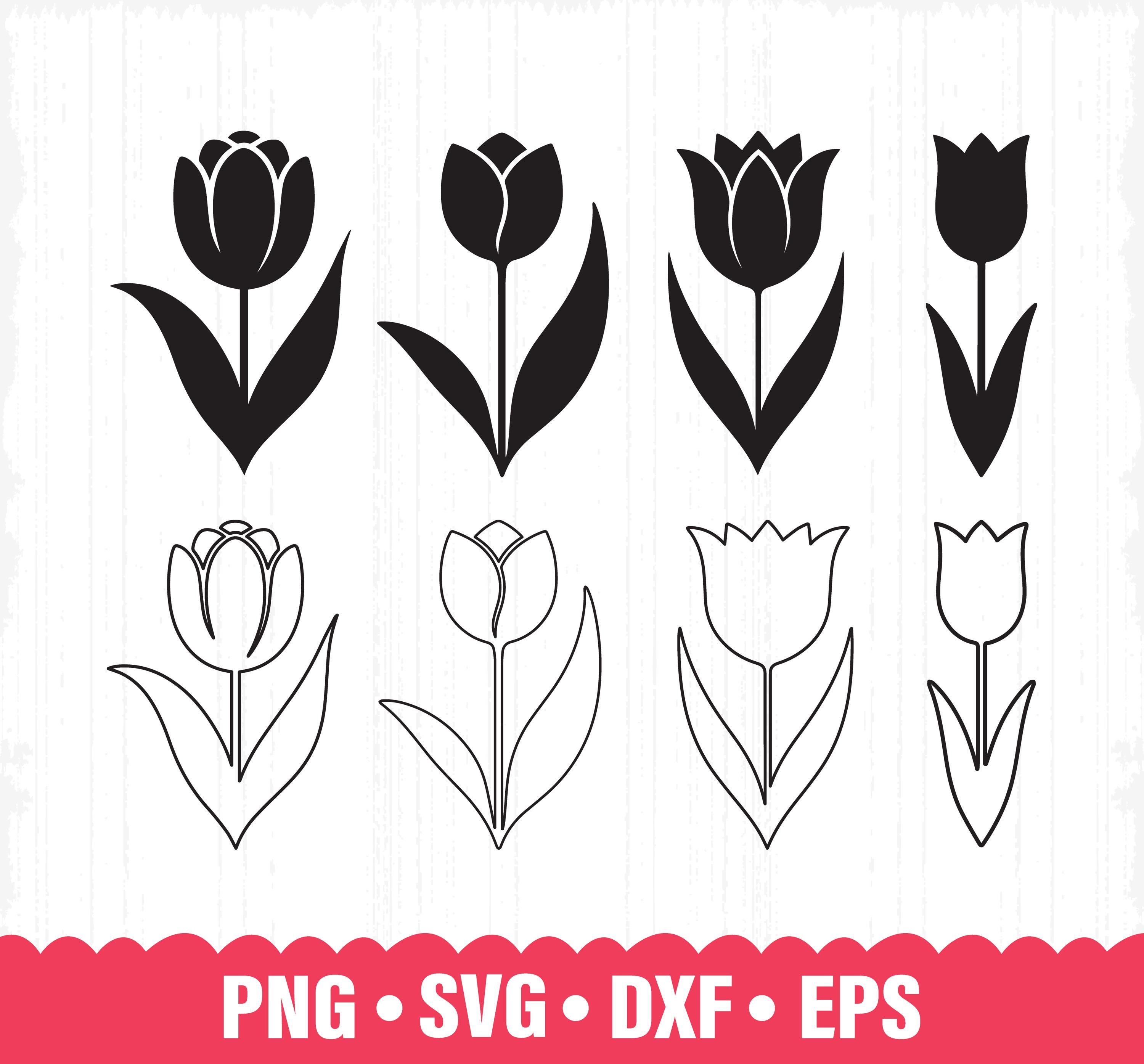 Tulip Flower Svg, Tulip SVG, Tulip Clipart, Tulips Bouquet SVG, Spring ...
