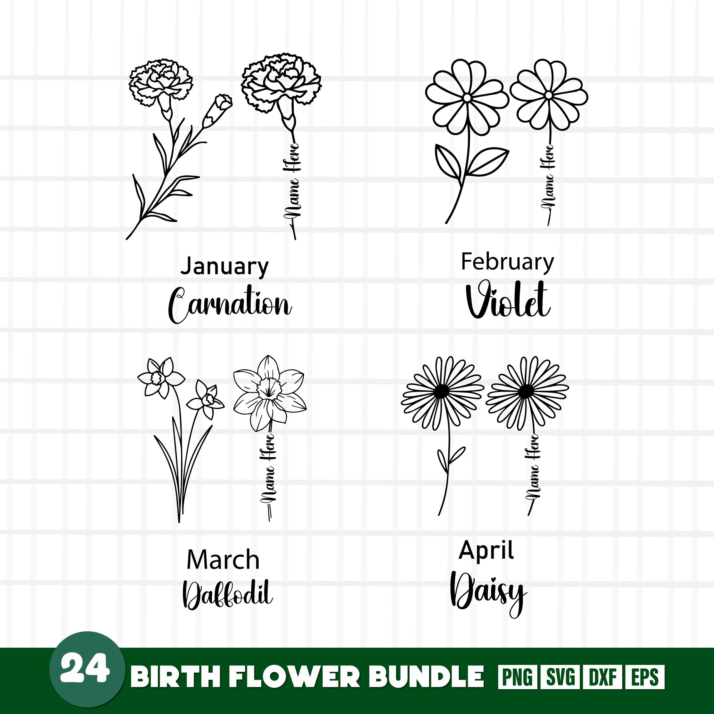Birth Flowers Bundle, Birth Flower Svg, Birthmonth Svg, Birth Month Svg ...