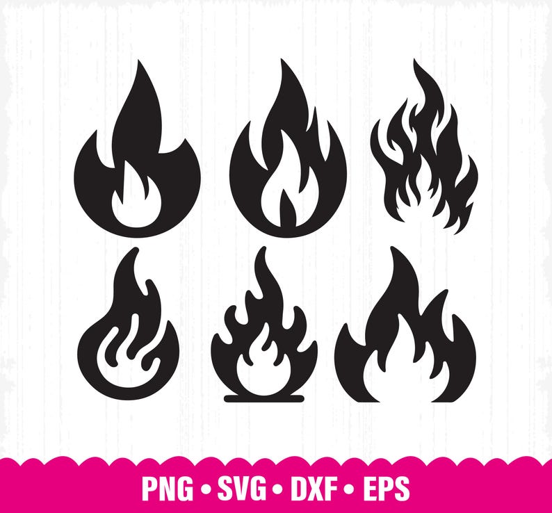 Fire Svg, Fire Flames Svg, Fire Png, Fire Svg Bundle, Fire Svg File ...