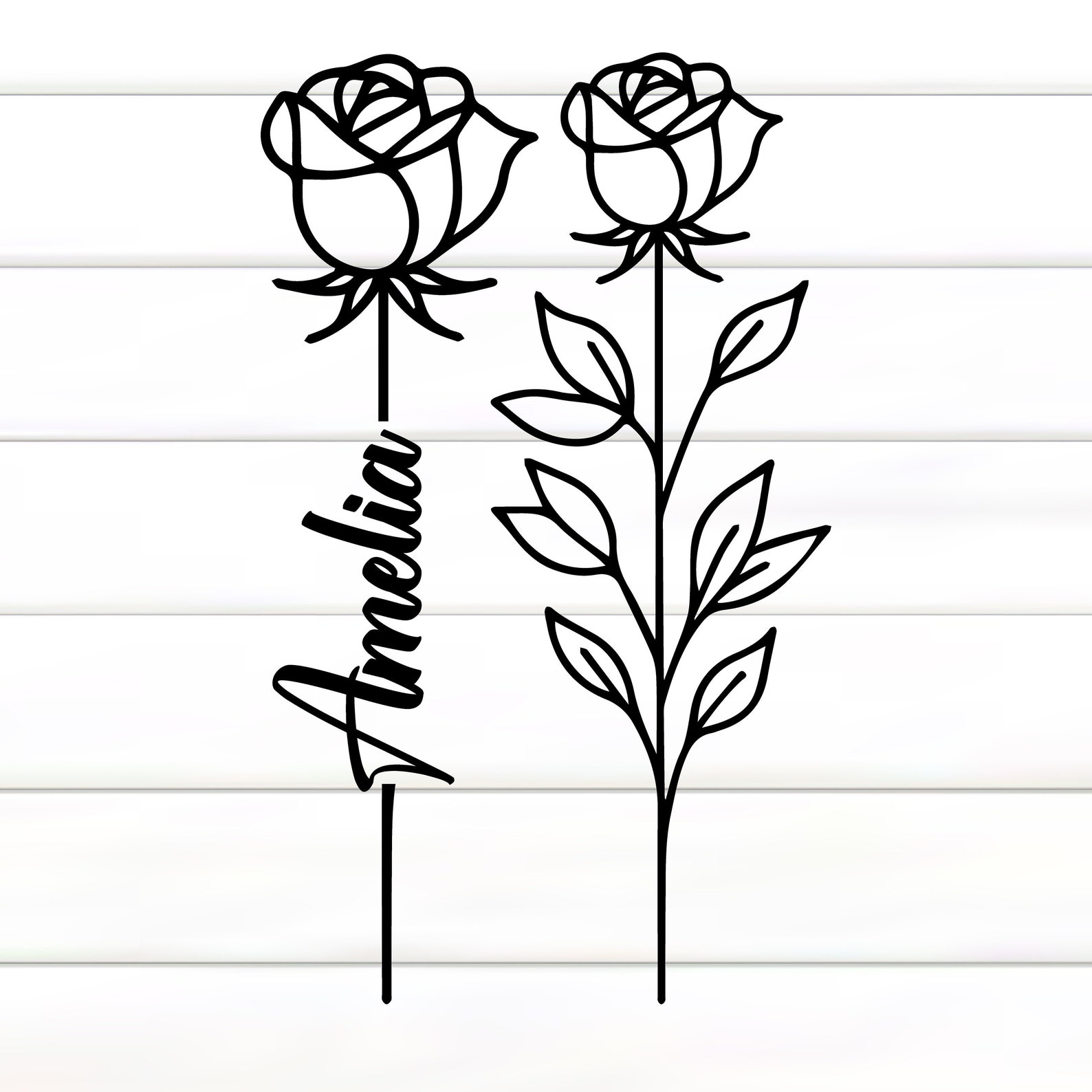 Rose Name Frame Svg, Custom Flower Svg, Rose Birth Flower, Flower Frame ...