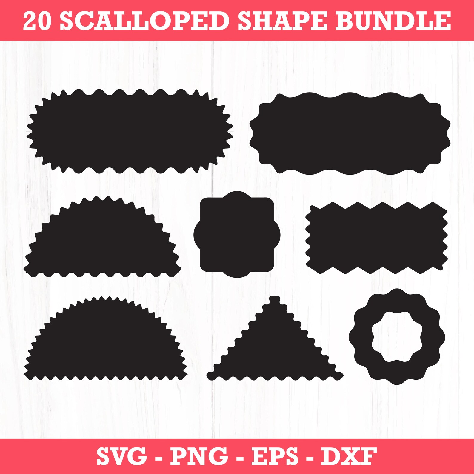 Scalloped Frames SVG Bundle, Shape Cut Files (digital Download) - Etsy