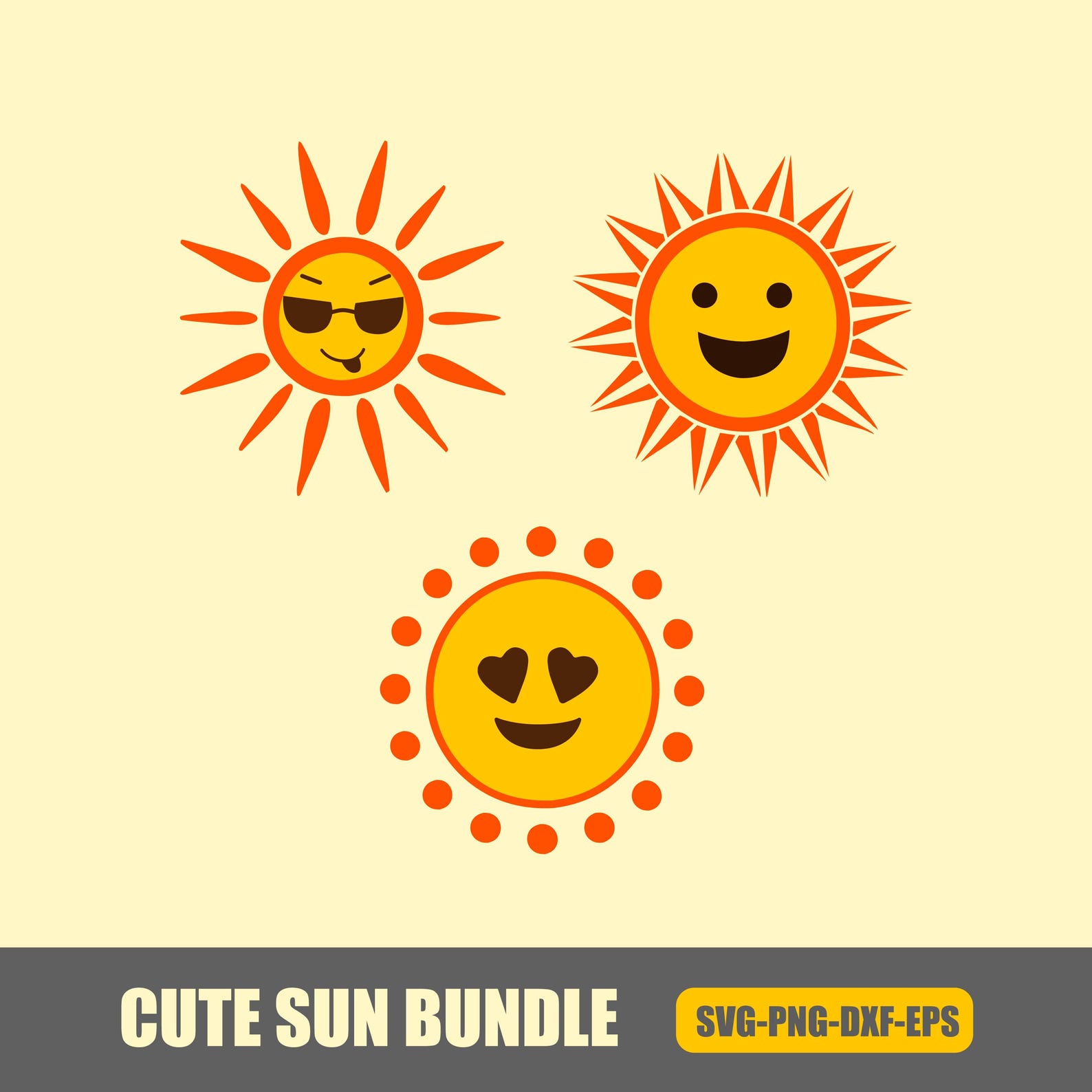 Cute Sun Clipart, Cute Sun Svg, Happy Cute Sun, Summer Smile Face, Sun ...