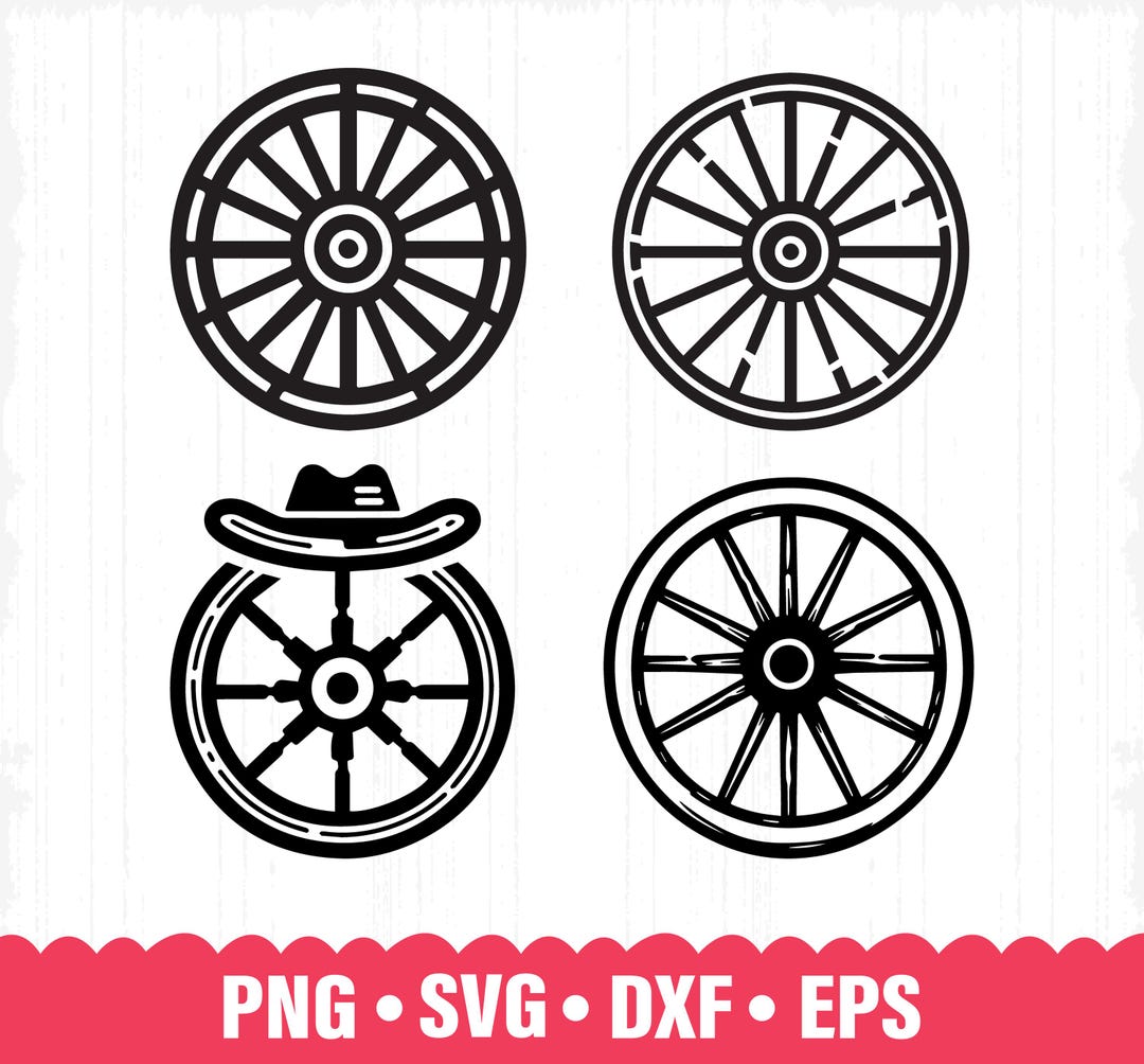 Western Wagon Wheel SVG, Wood Wheel Clipart, Cowboy Cut File (digital ...