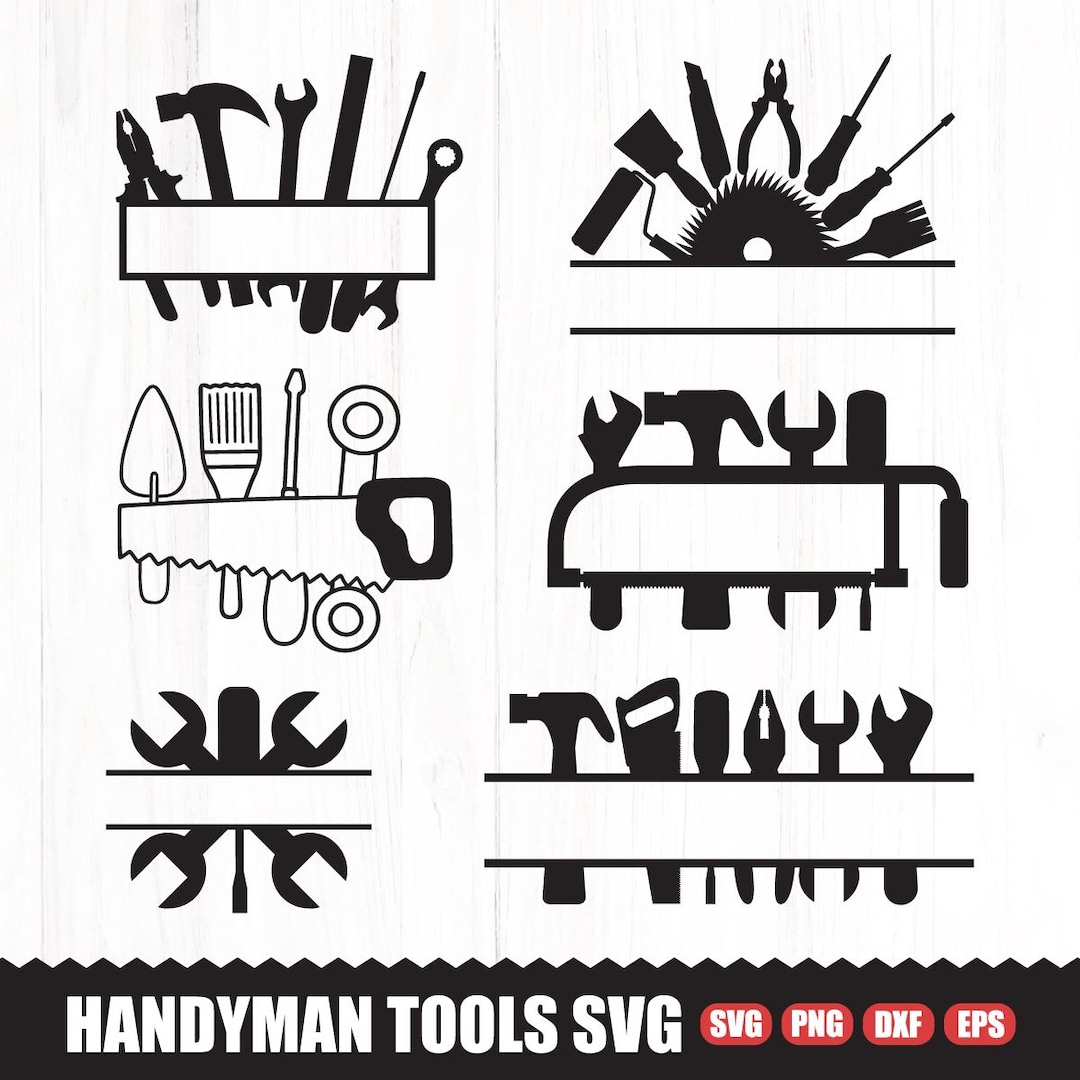 Handyman Tools Split Monogram SVG Bundle (digital Download) - Etsy