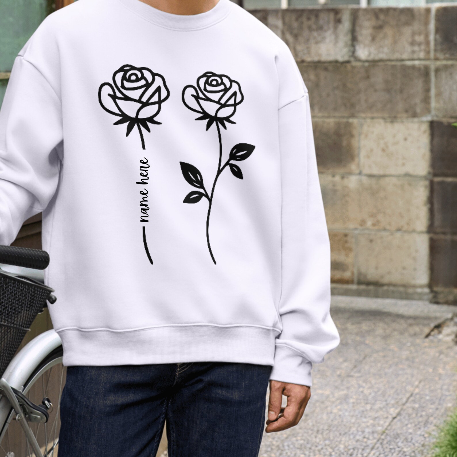 Rose Name Frame Svg, Custom Flower Svg, Rose Birth Flower, Flower Frame ...