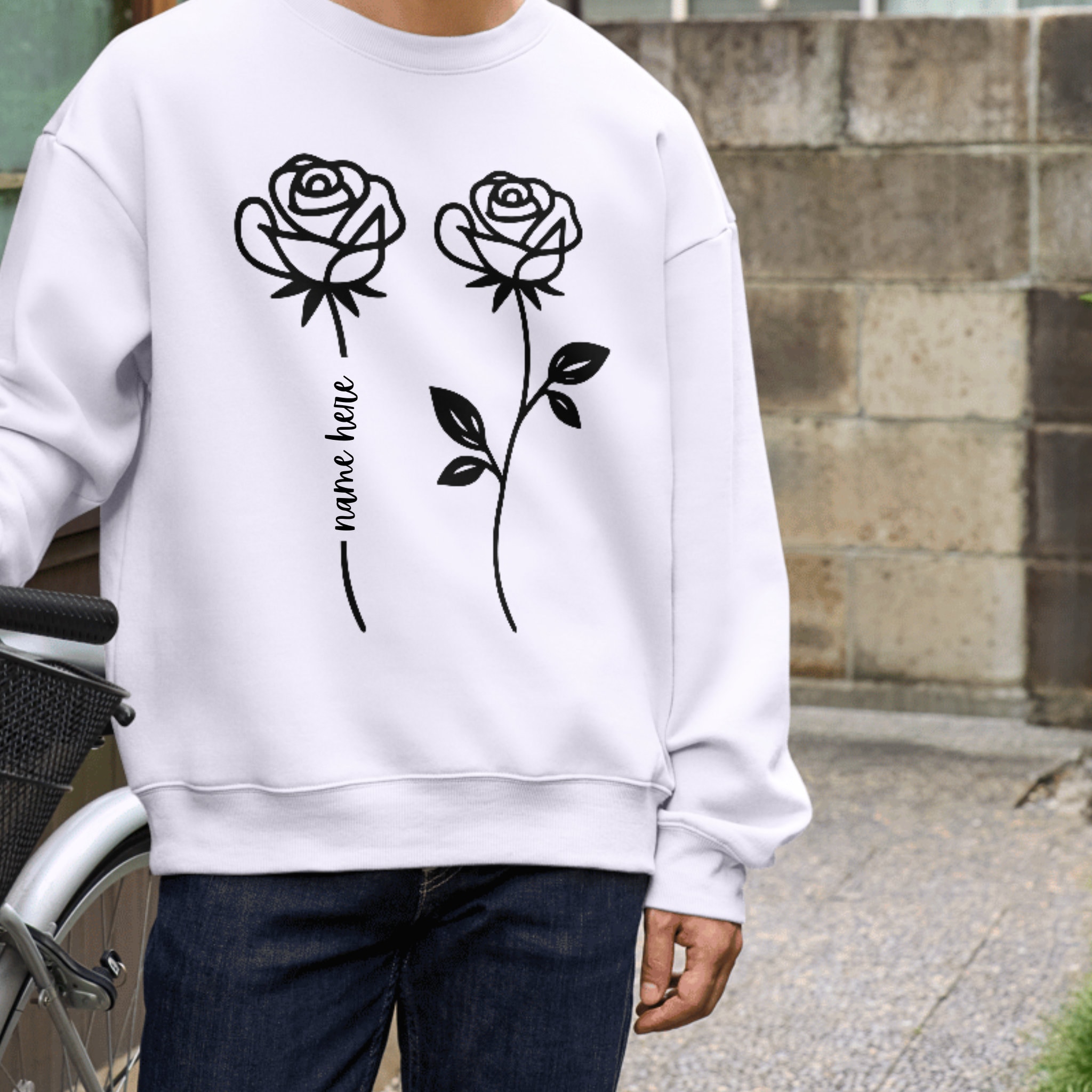 Rose Name Frame Svg, Custom Flower Svg, Rose Birth Flower, Flower Frame ...