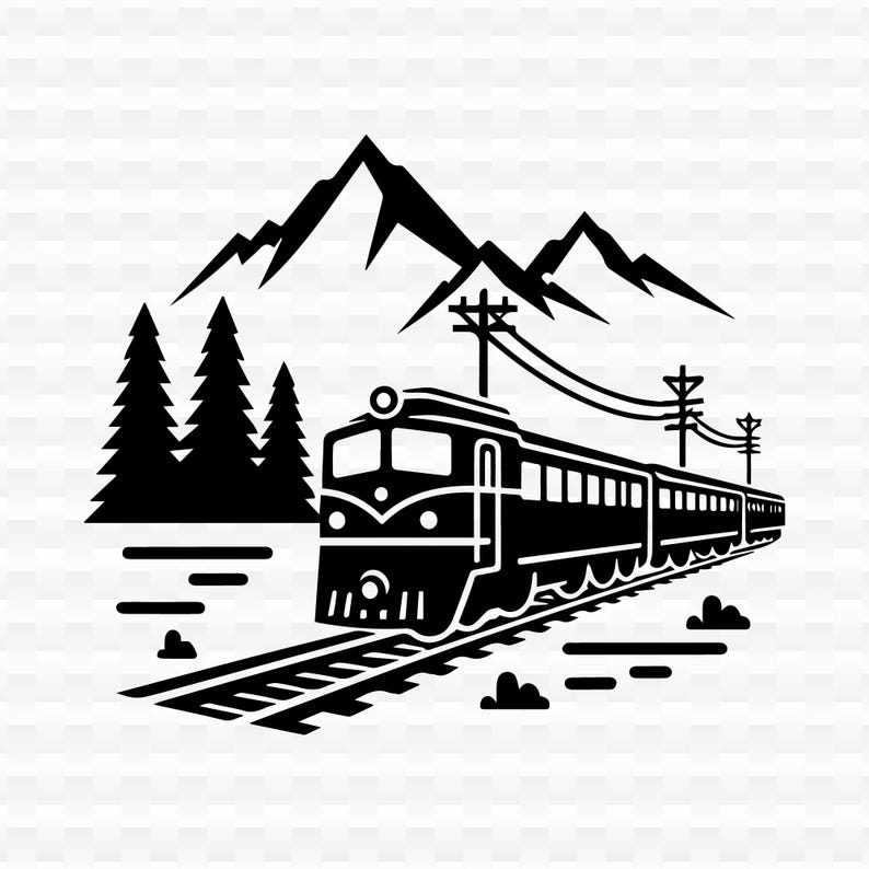 Mountain Train SVG, PNG, Clipart Bundle - Etsy