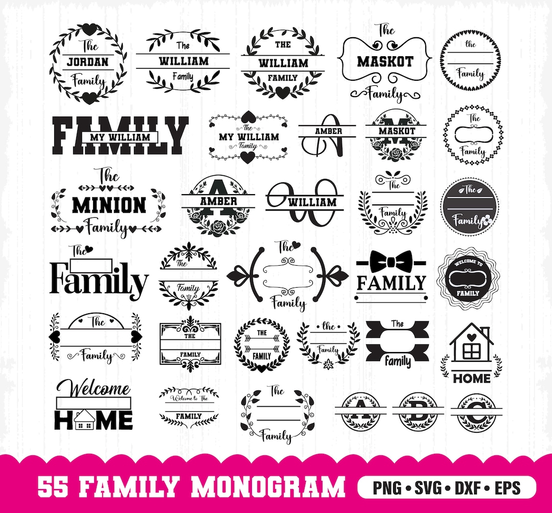 Family Monogram Svg, Family Name Svg, Wedding Monogram Svg, Family Sign ...