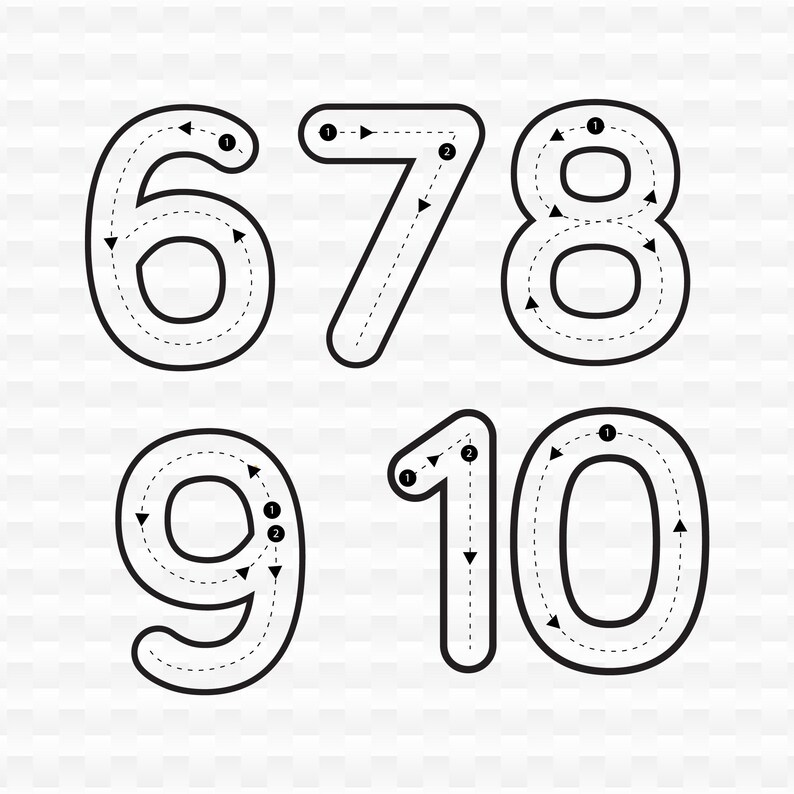 Numbers Svg, Numbers Png, Number Tracing, Numbers Cut File, Numbers ...