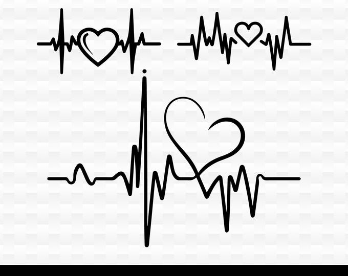 Heartbeat EKG Pulse SVG | Heartbeat Line SVG | Heartbeat Pulse | Cricut ...