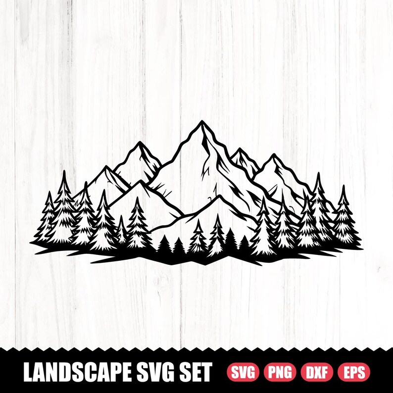 Forest Scene SVG, Forest Landscape SVG, Mountain Scene SVG, Landscape ...