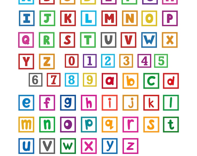 Blue Alphabet Blocks Clip Art - Alphabet Blocks Font - Alphabet Blocks ...