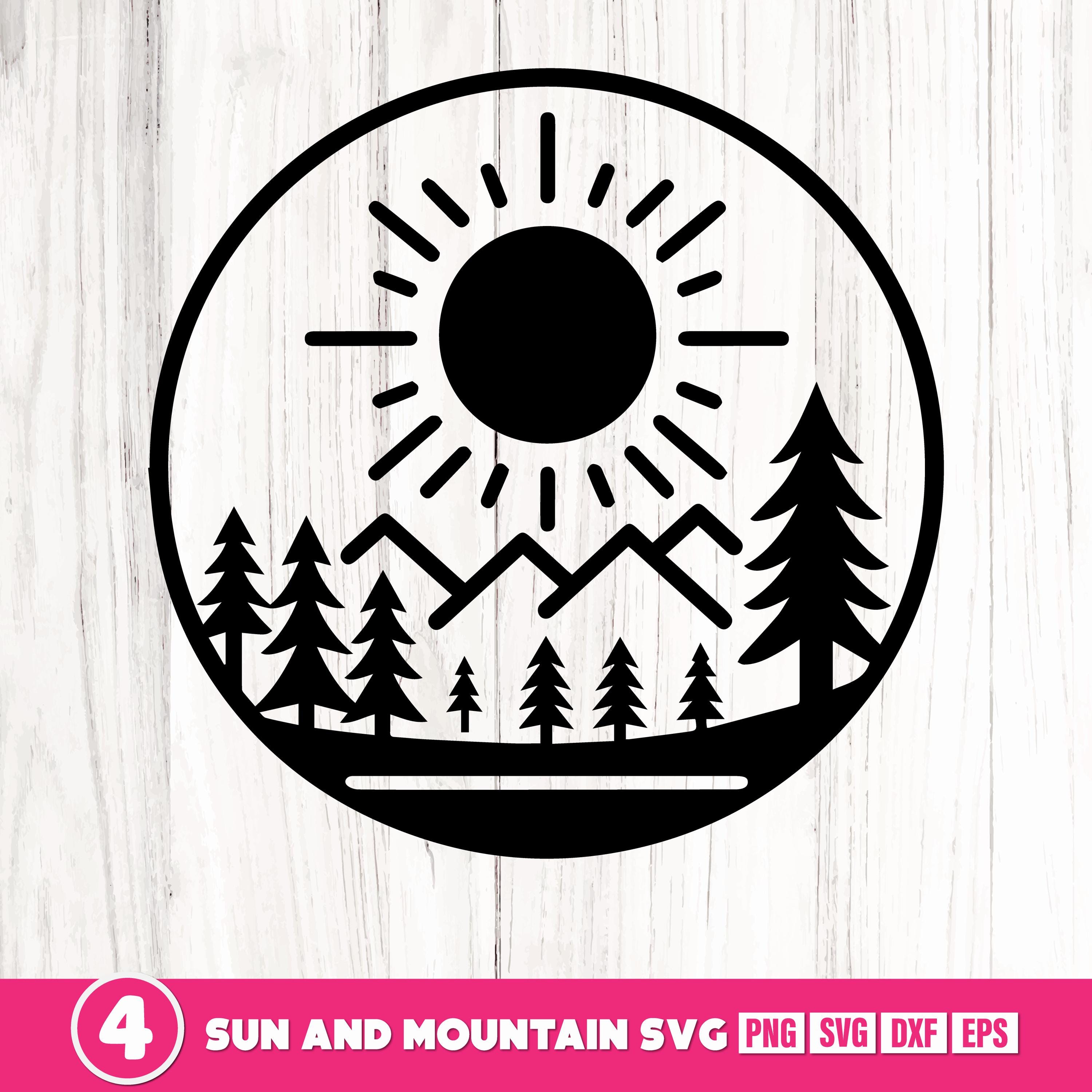 Mountain Svg Circle, Mountain Svg, Mountains Cut File, Mountain ...
