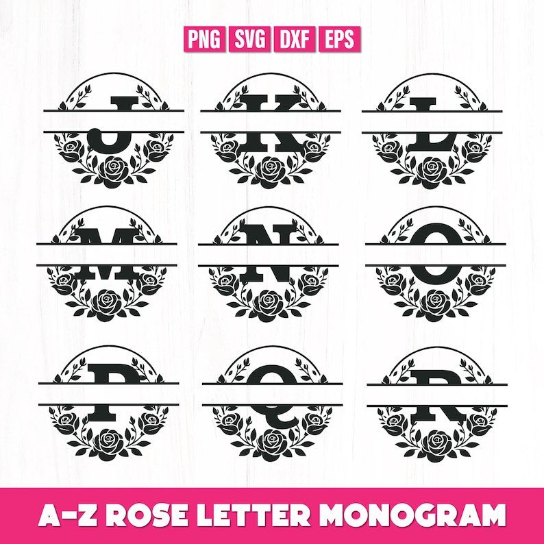 Family Monogram Svg, Monogram Letters Svg, Monogram Letters Png, Split ...