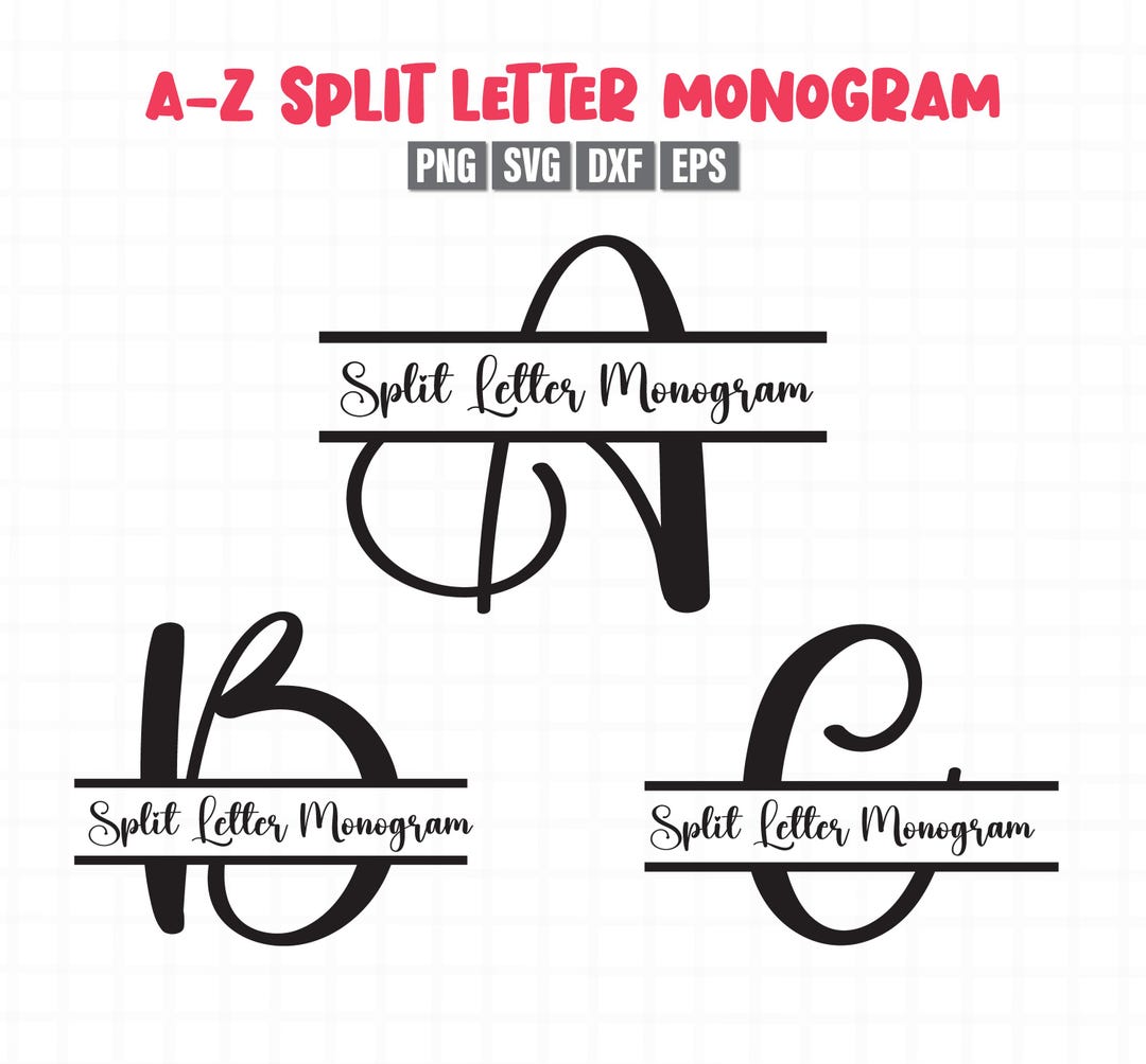 Split Letter Svg, Monogram Font Svg, Split Font Svg, Monogram Letters ...