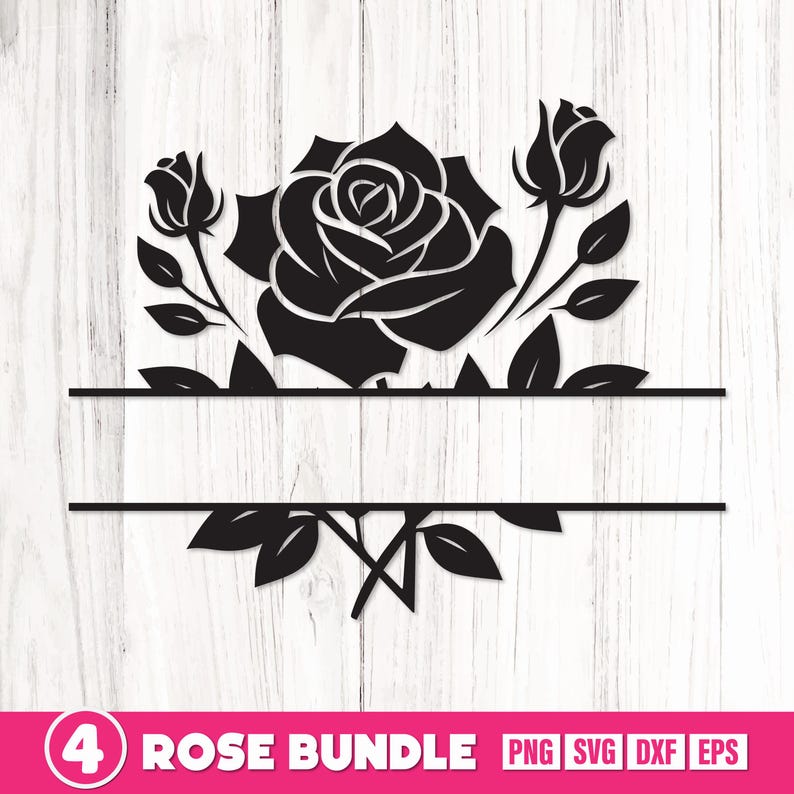 Rose Svg, Custom Flower Svg, Rose Birth Flower, Roses Template Svg ...