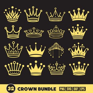 Royal Crown SVG Bundle, Princess and King Design (digital Download) - Etsy