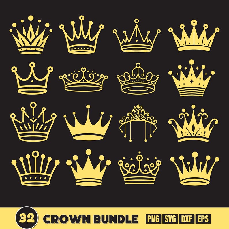 Crown Svg Bundle, Royal Crown Svg, Crown Svg, Crown Png, Crown Cut File ...