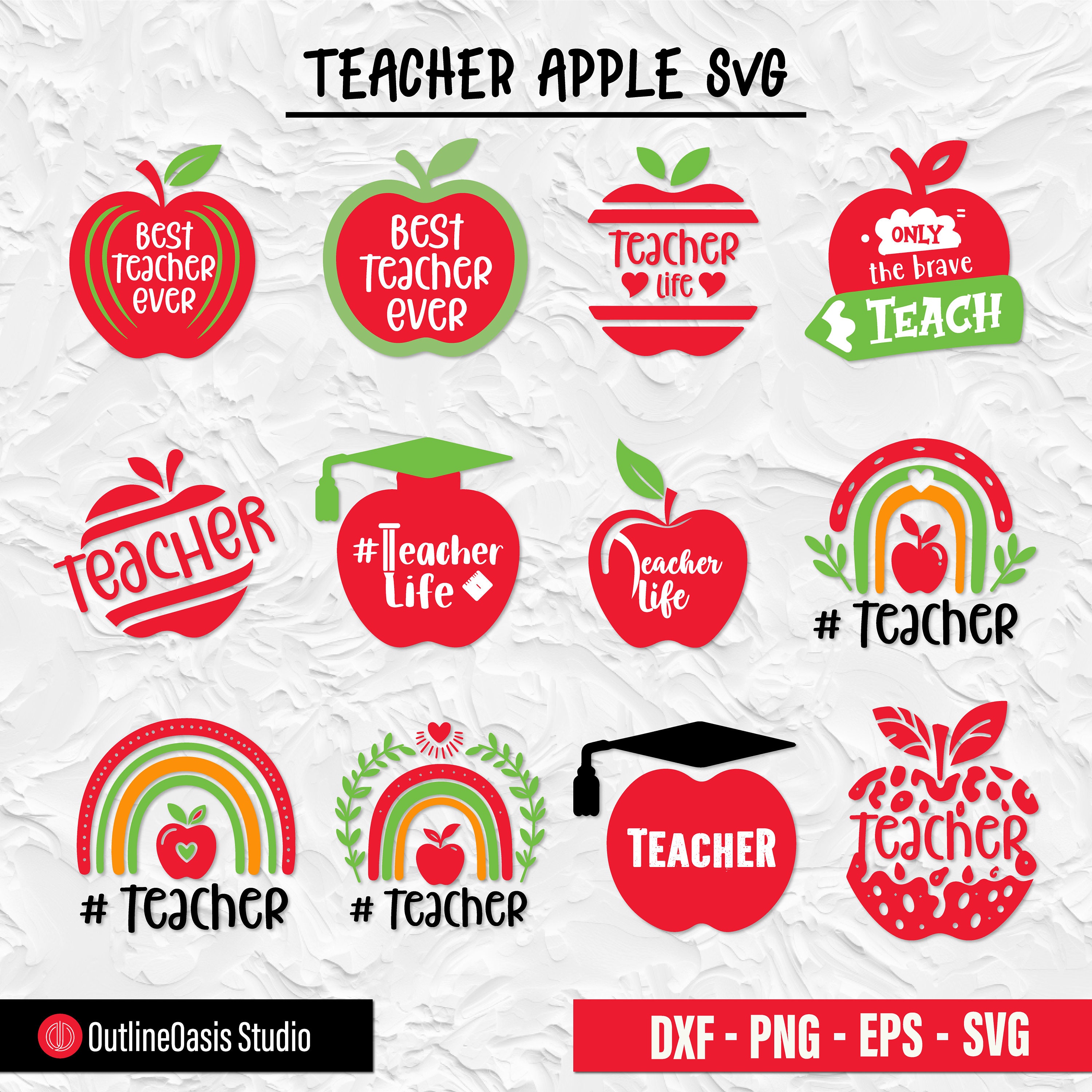 Apple SVG Mega Bundle, Teacher Designs (digital Download) - Etsy