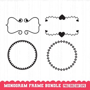 Monogram Frame SVG Bundle, Floral Wreath, Wedding (digital Download) - Etsy