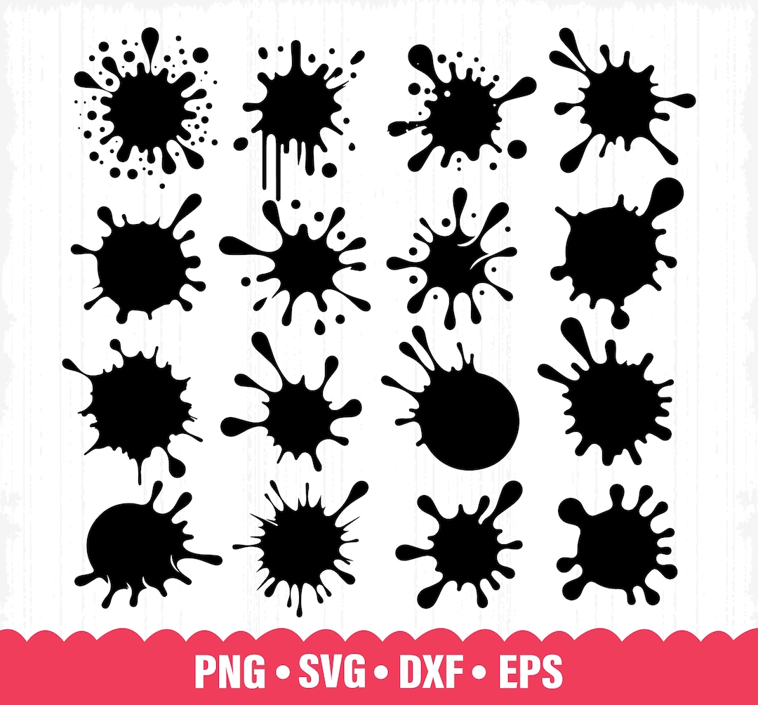 Paint Splatter SVG Bundle, Ink Splash Clipart (digital Download) - Etsy