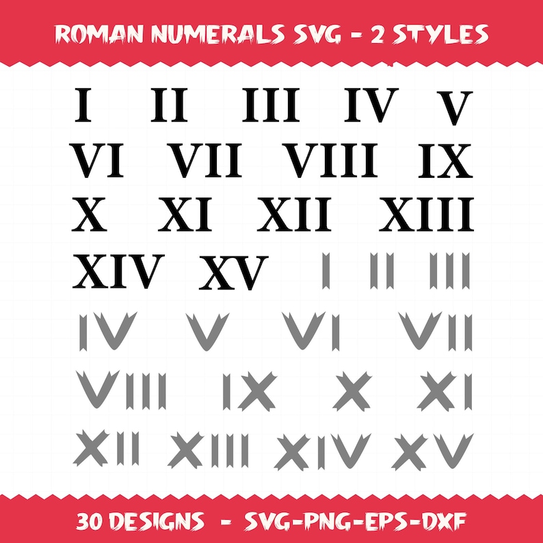 Roman Numerals SVG, Roman Numbers SVG, Roman Numbers PNG, Numerals Svg ...