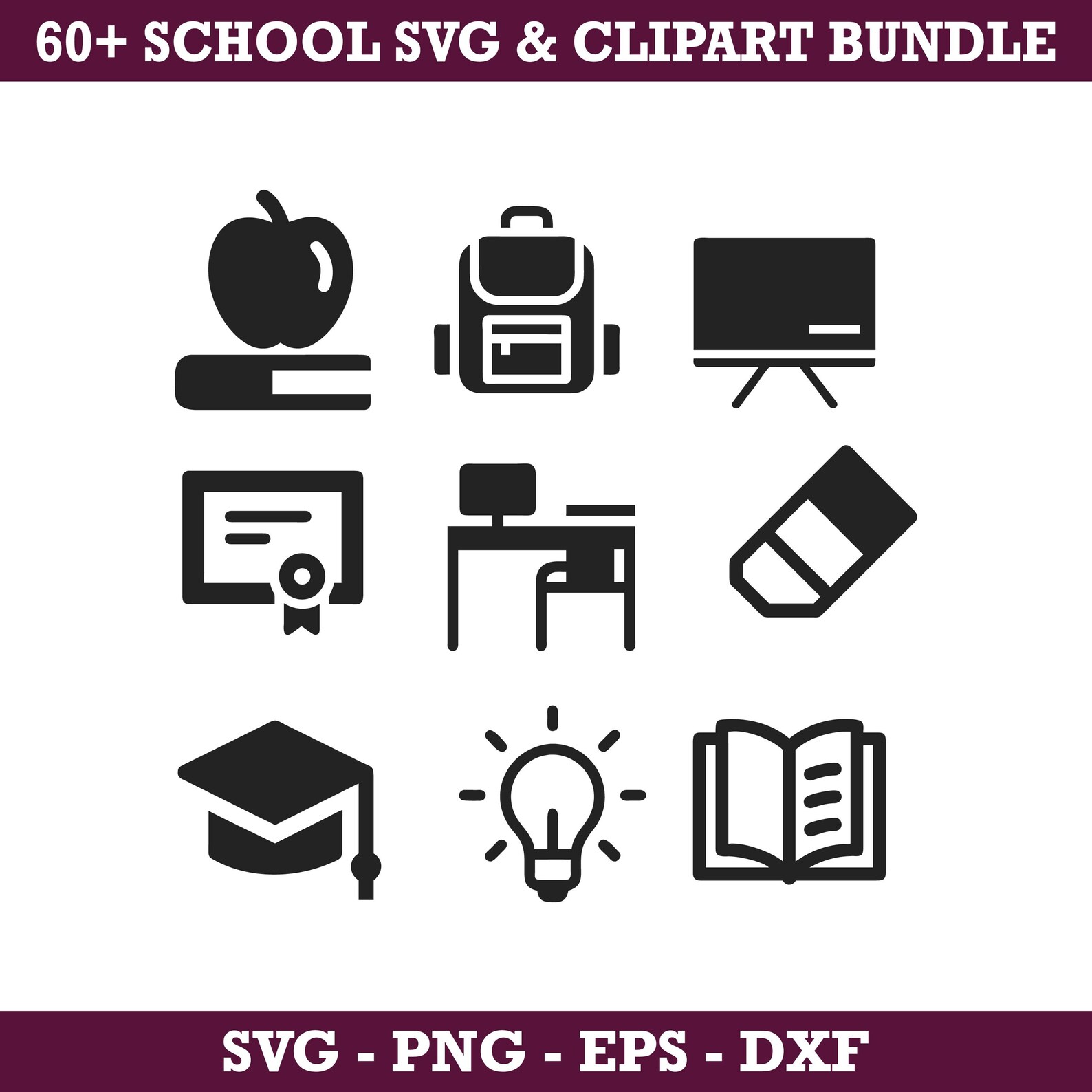 School SVG Clipart Bundle, Elementary Designs (digital Download) - Etsy