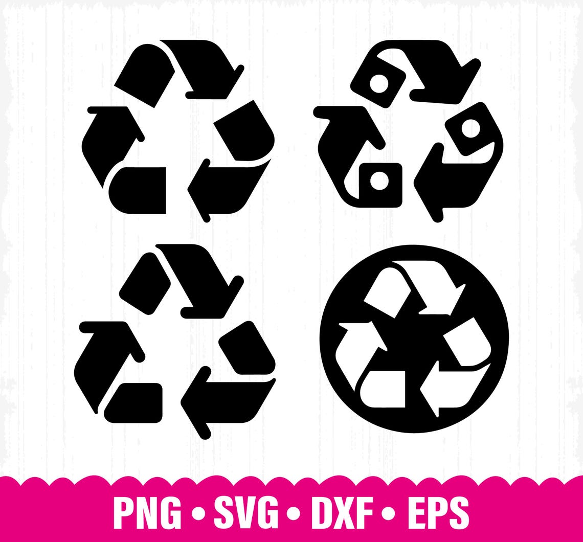 Recycle Symbol & Trash Can Design Bundle, Cricut Cut File (svg, Png ...