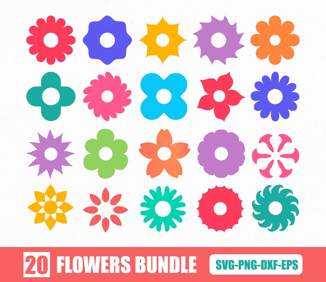 Flower Svg Bundle, Flower Png Bundle, Flower Clipart, Flower Bundle Svg ...