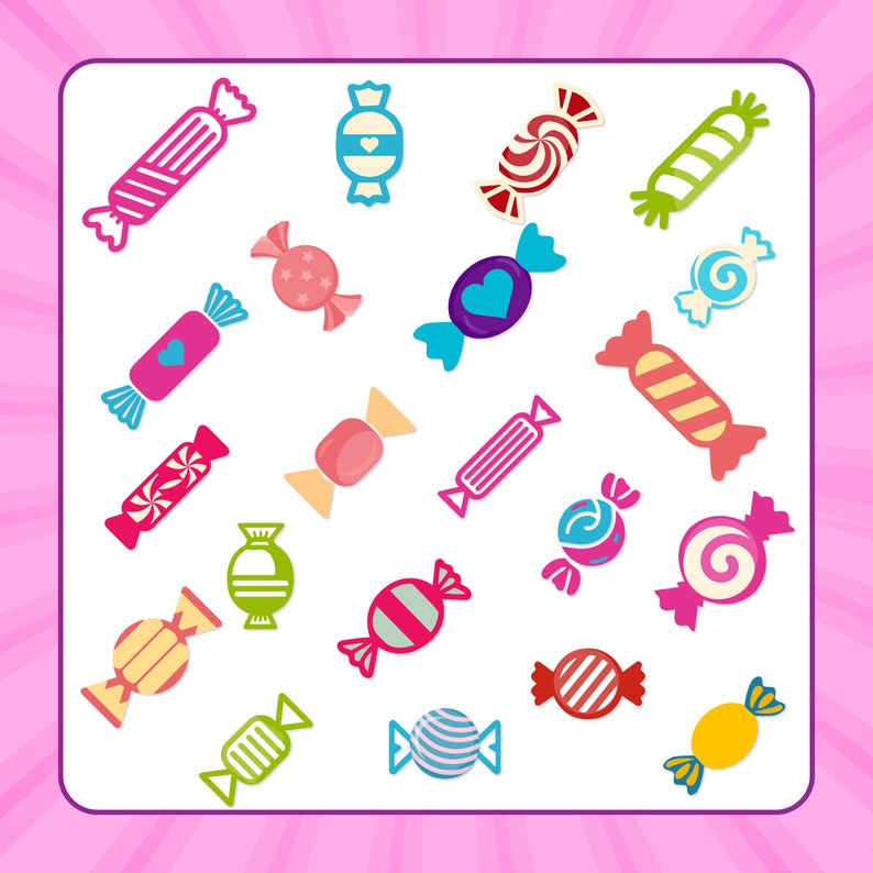 160 Candy Svg Bundle, Candy Clipart, Sweets Svg, Lollipops Svg ...