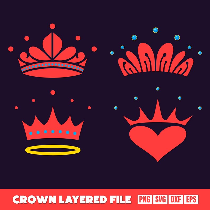 Crown Layered Svg, Royal Crown Svg, Crown Svg, Crown Png, Crown Cut ...