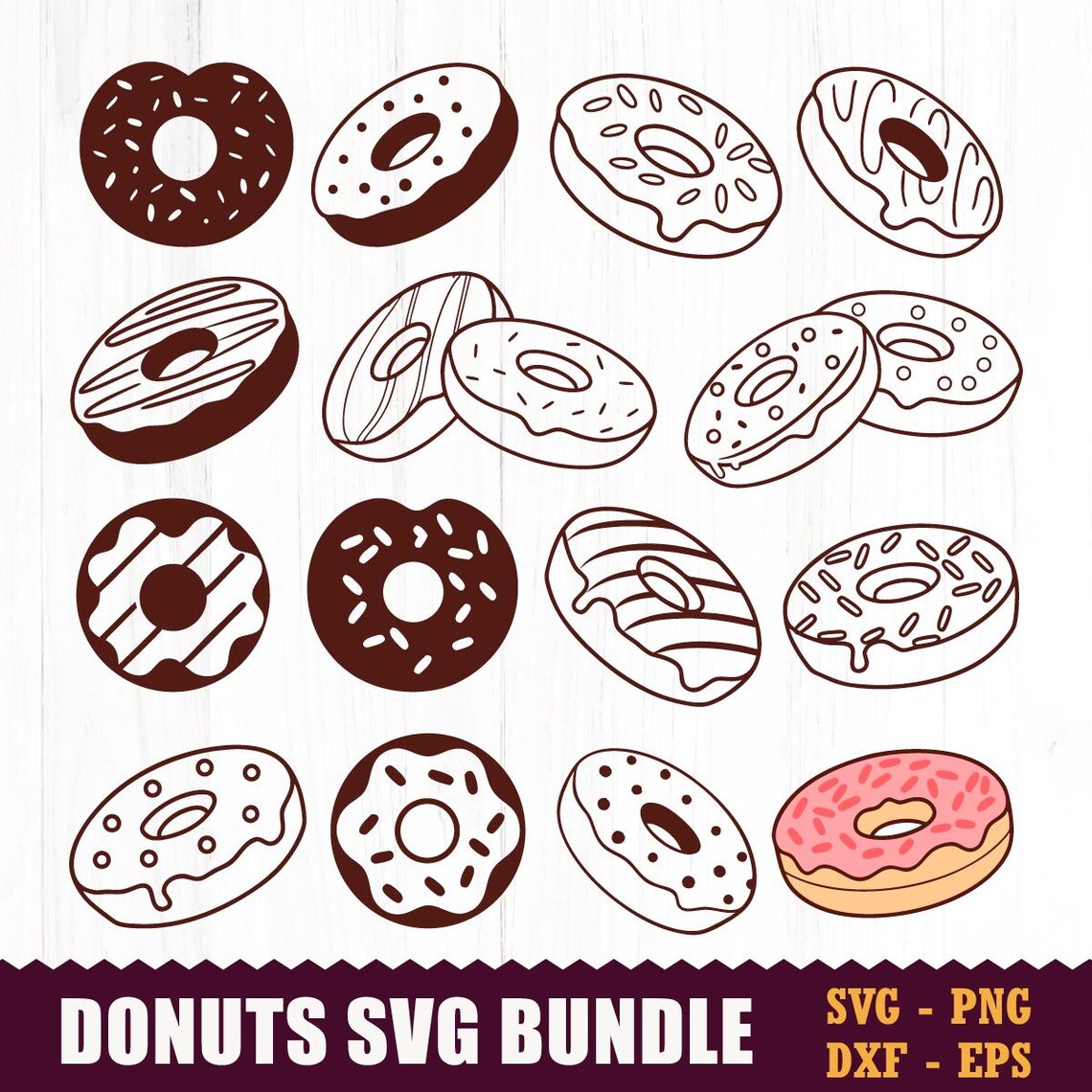 Donut SVG, Donut Png, Donut SVG Bundle, Donut Clipart, Donut bestreuen ...