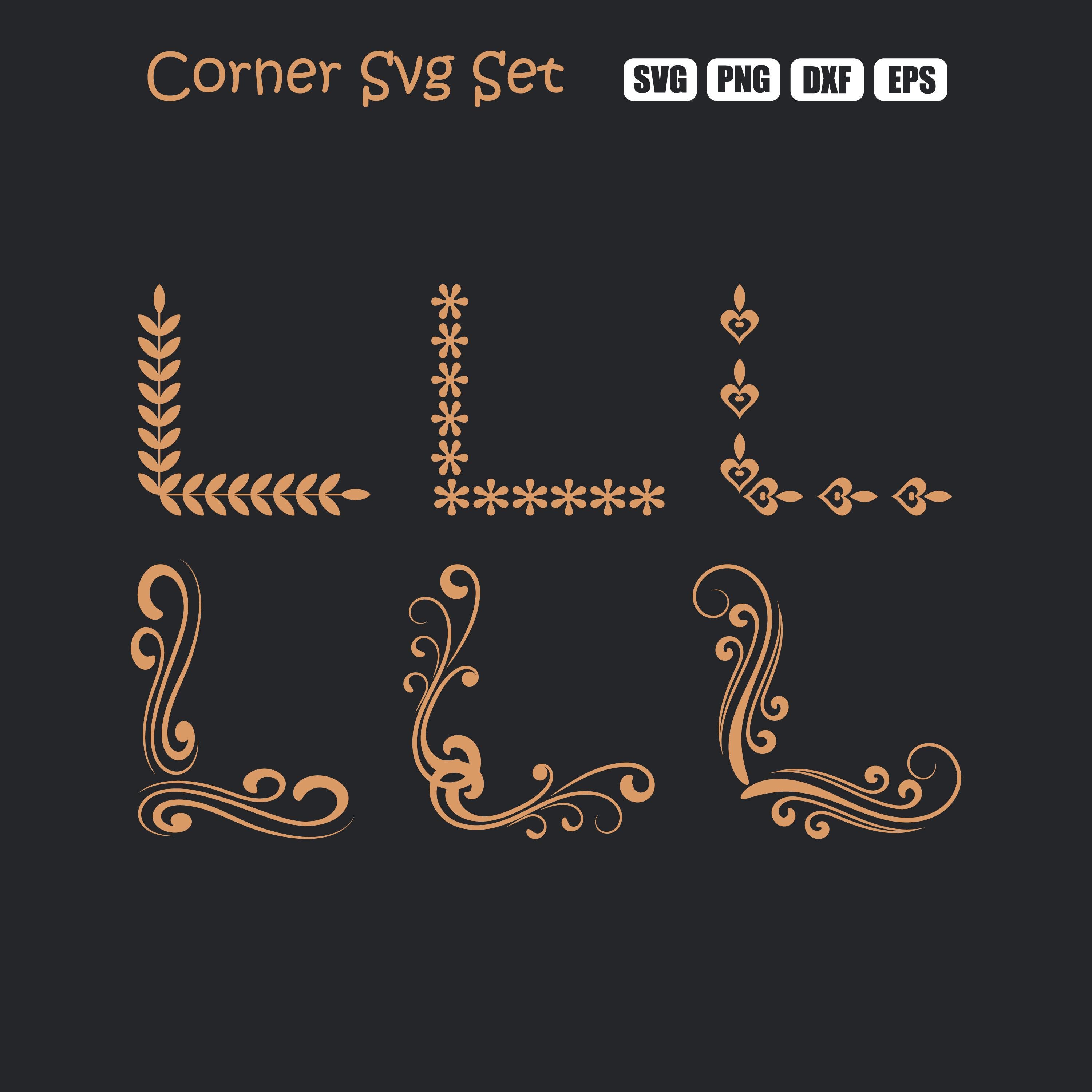 Corner SVG, Corner SVG Files, Corner PNG, Decorative Corners, Corner ...