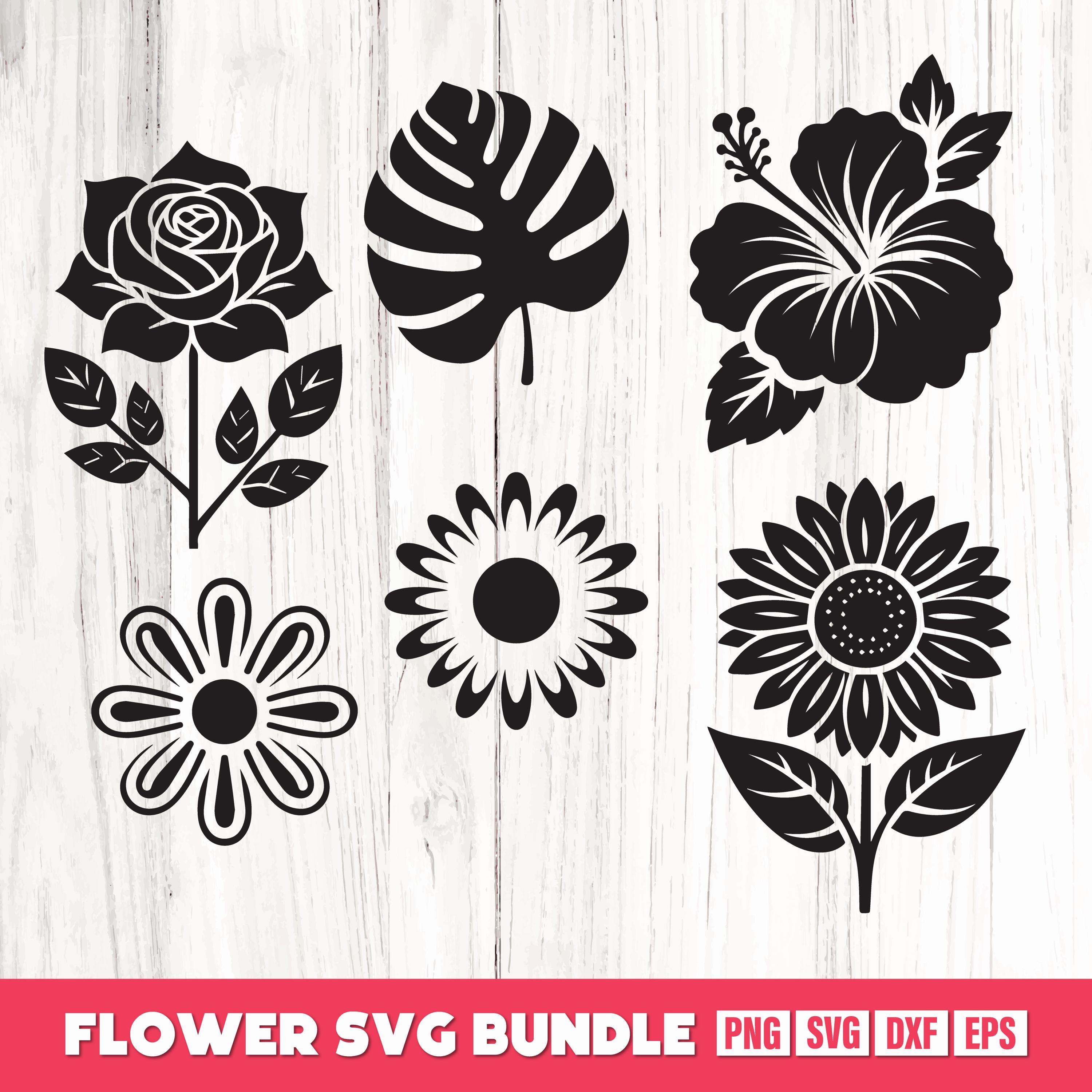 Flower SVG Bundle, Flower Png Bundle, Flower Shapes Svg, Flower Bundle ...