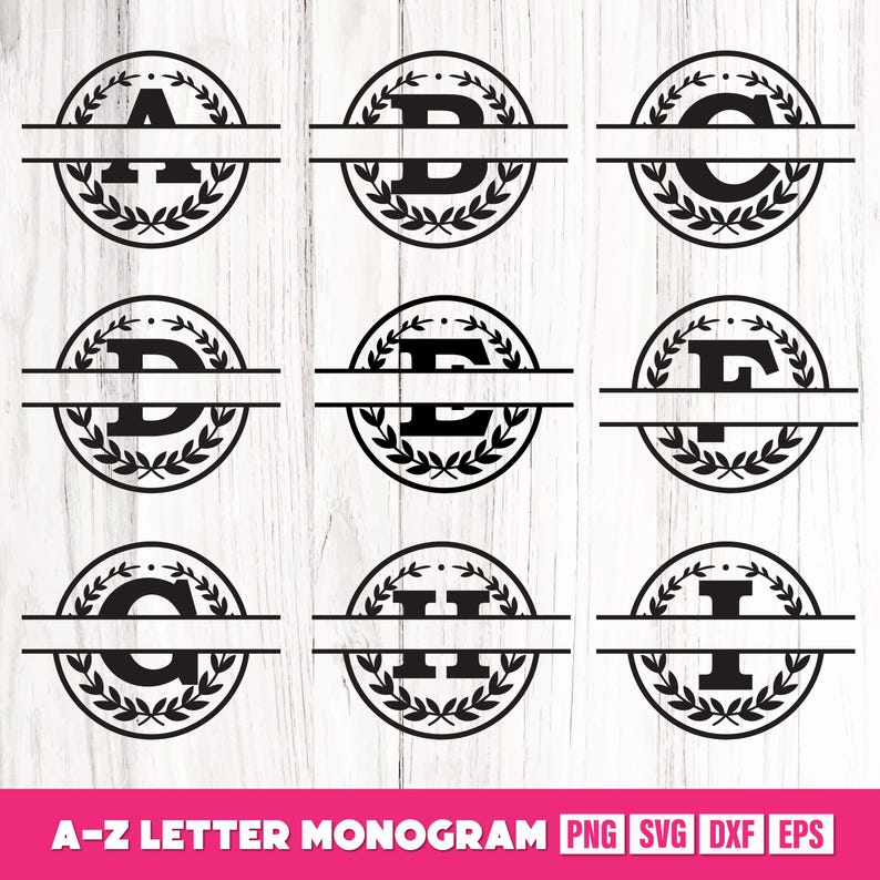 Family Monogram Svg, Monogram Letters Svg, Monogram Letters Png, Split ...