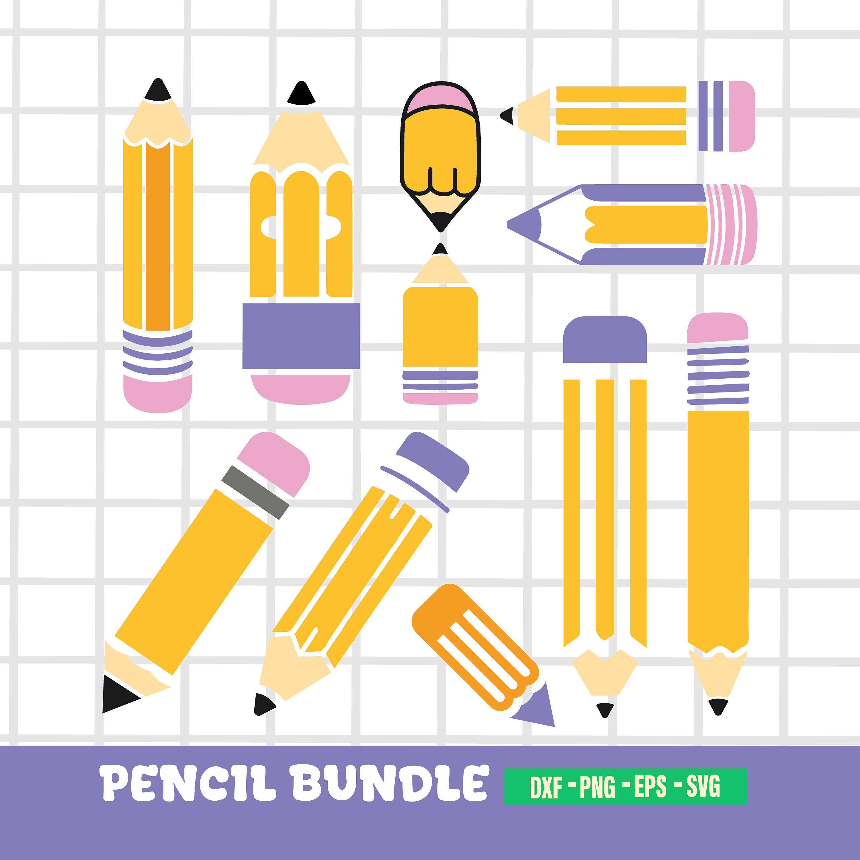 Pencil Svg Bundle, Pencil Png Bundle, Pencil Cut File, Pencil Clipart ...