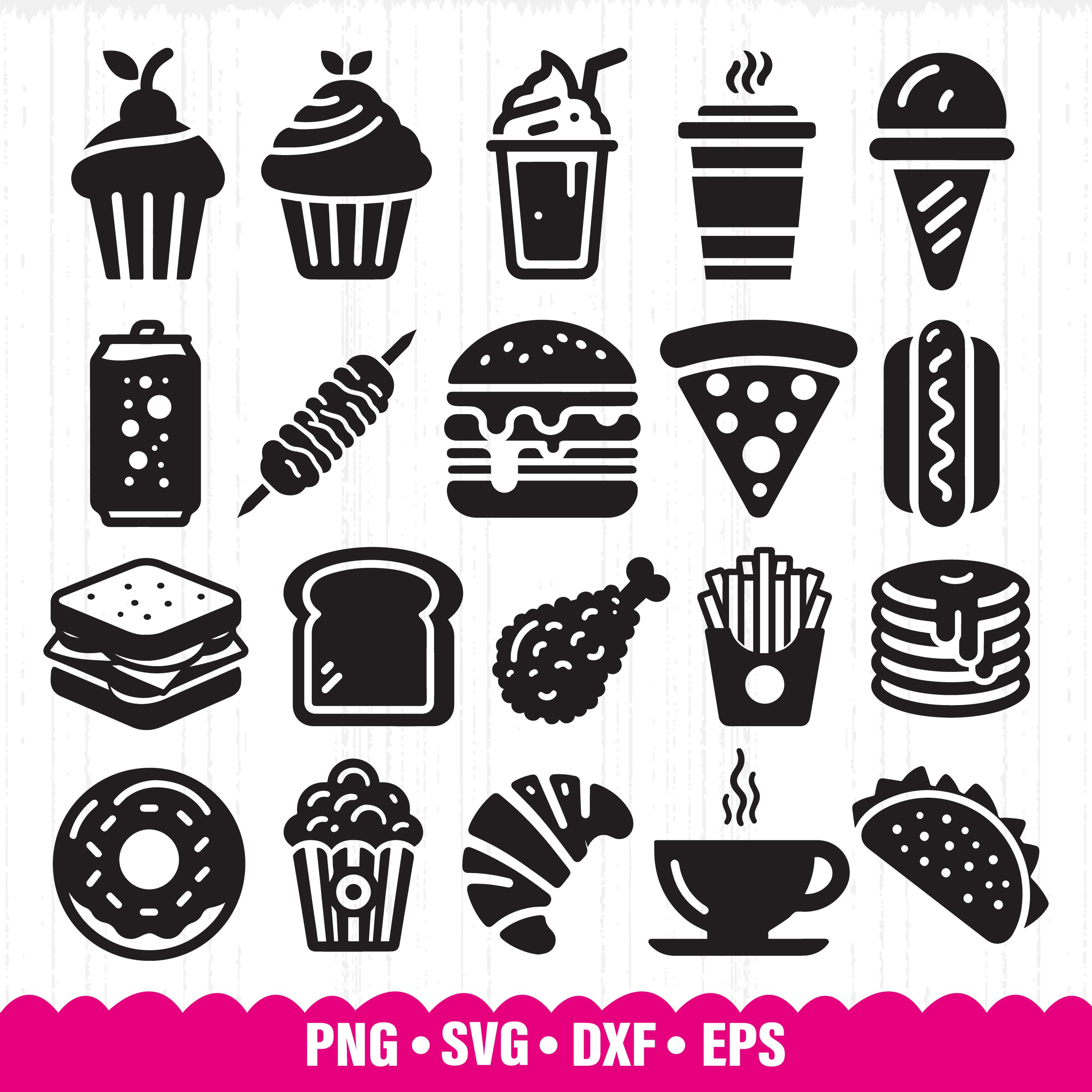 Fast Food Svg, Fast Food Clipart, Food Digital Stamp, Junk Food Clipart ...