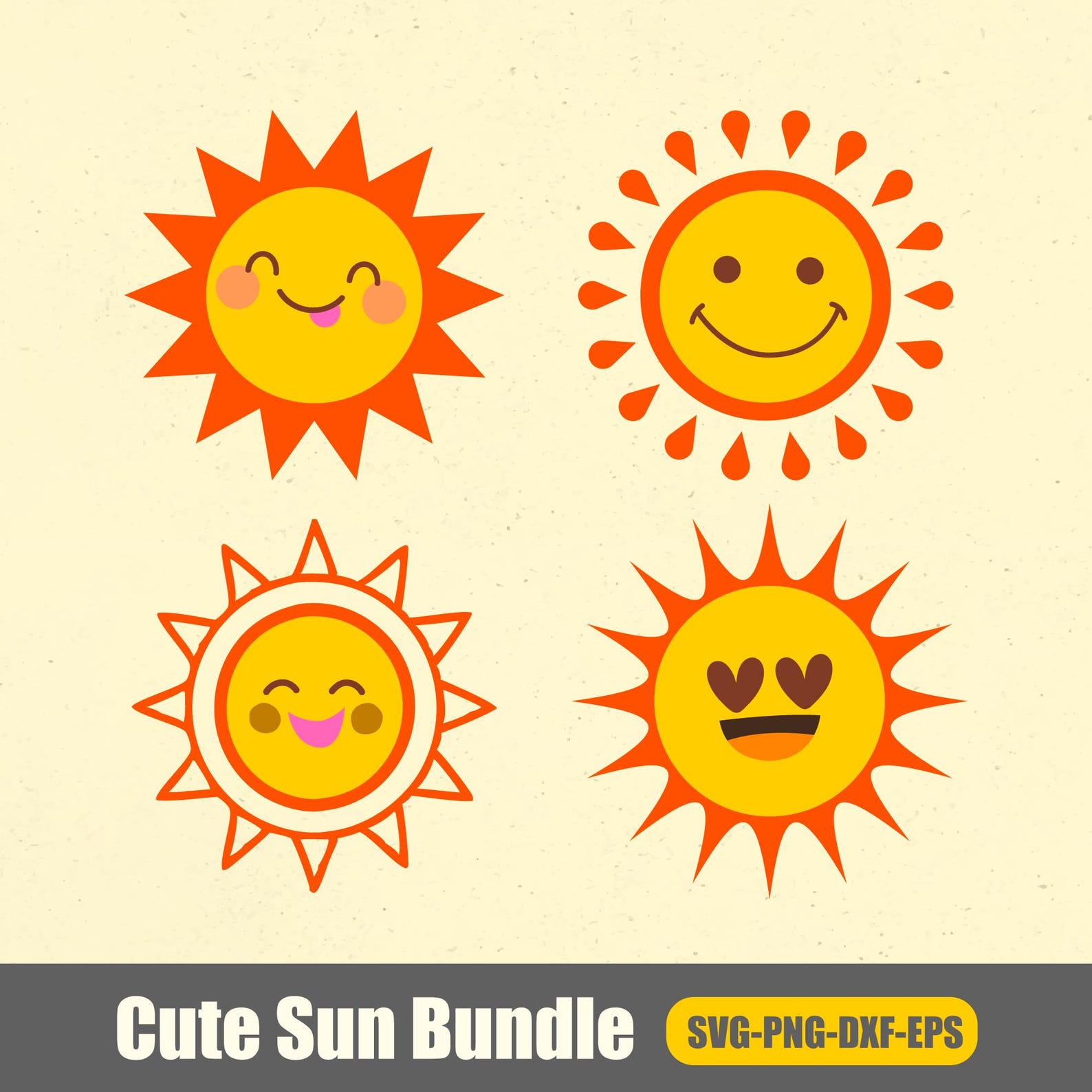 Cute Sun Clipart, Cute Sun Svg, Happy Cute Sun, Summer Smile Face, Sun ...