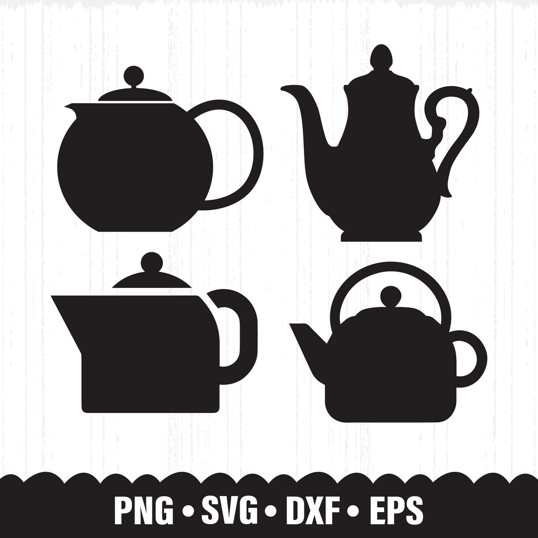 Teapot Svg, Tea Kettle Svg, Teapot Cut Files, Teapot Silhouette, Teapot ...
