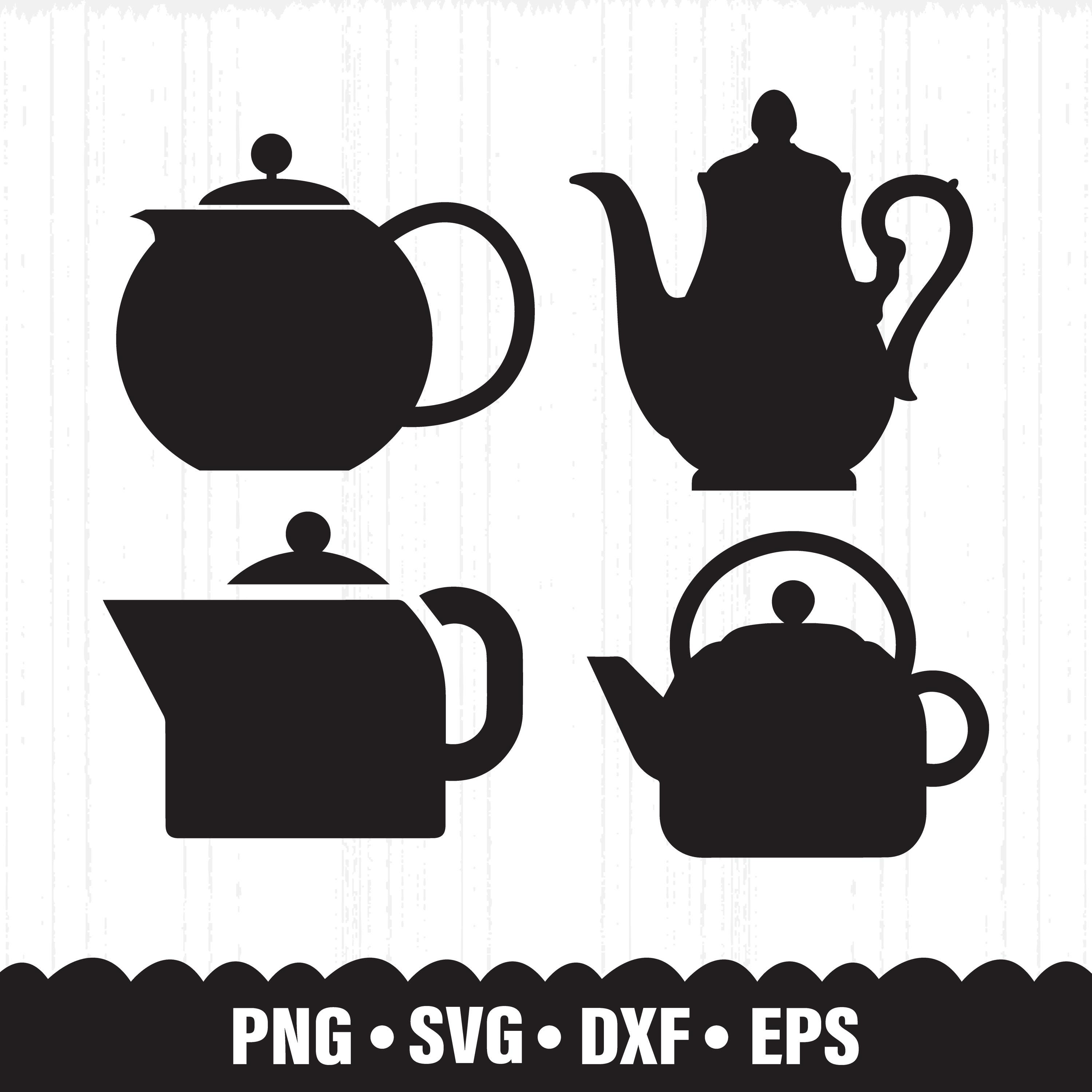 Teapot Svg, Tea Kettle Svg, Teapot Cut Files, Teapot Silhouette, Teapot ...