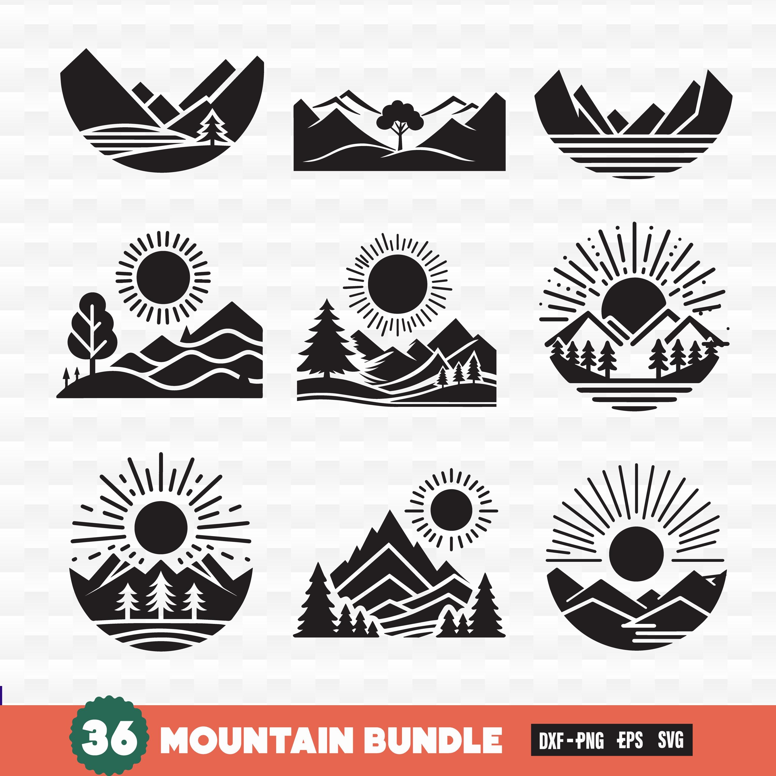 Mountain Svg Bundle, Mountain Svg, Mountains Cut File, Mountain ...