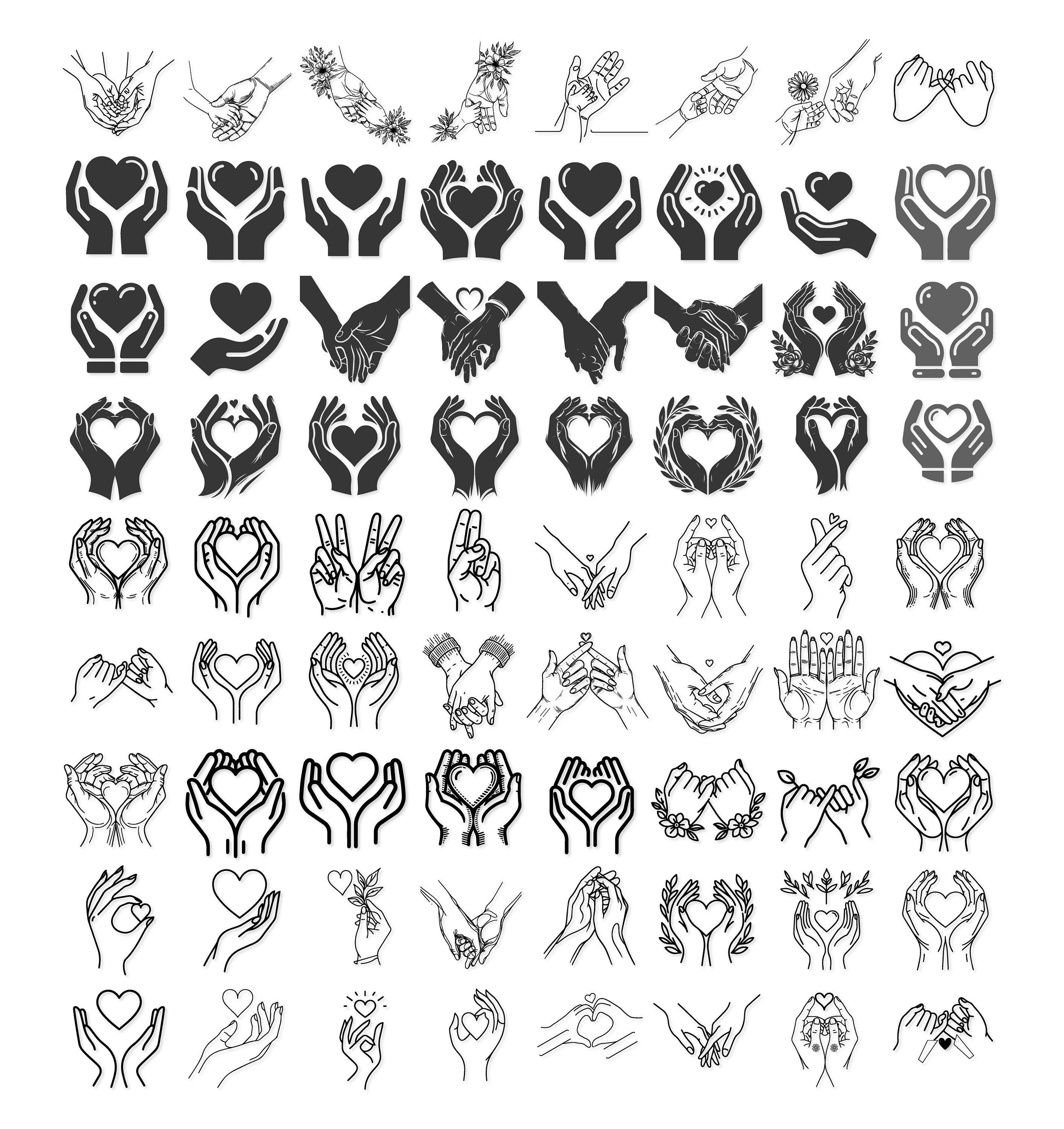 Holding Hands SVG Bundle, Love & Family Designs (digital Download) - Etsy