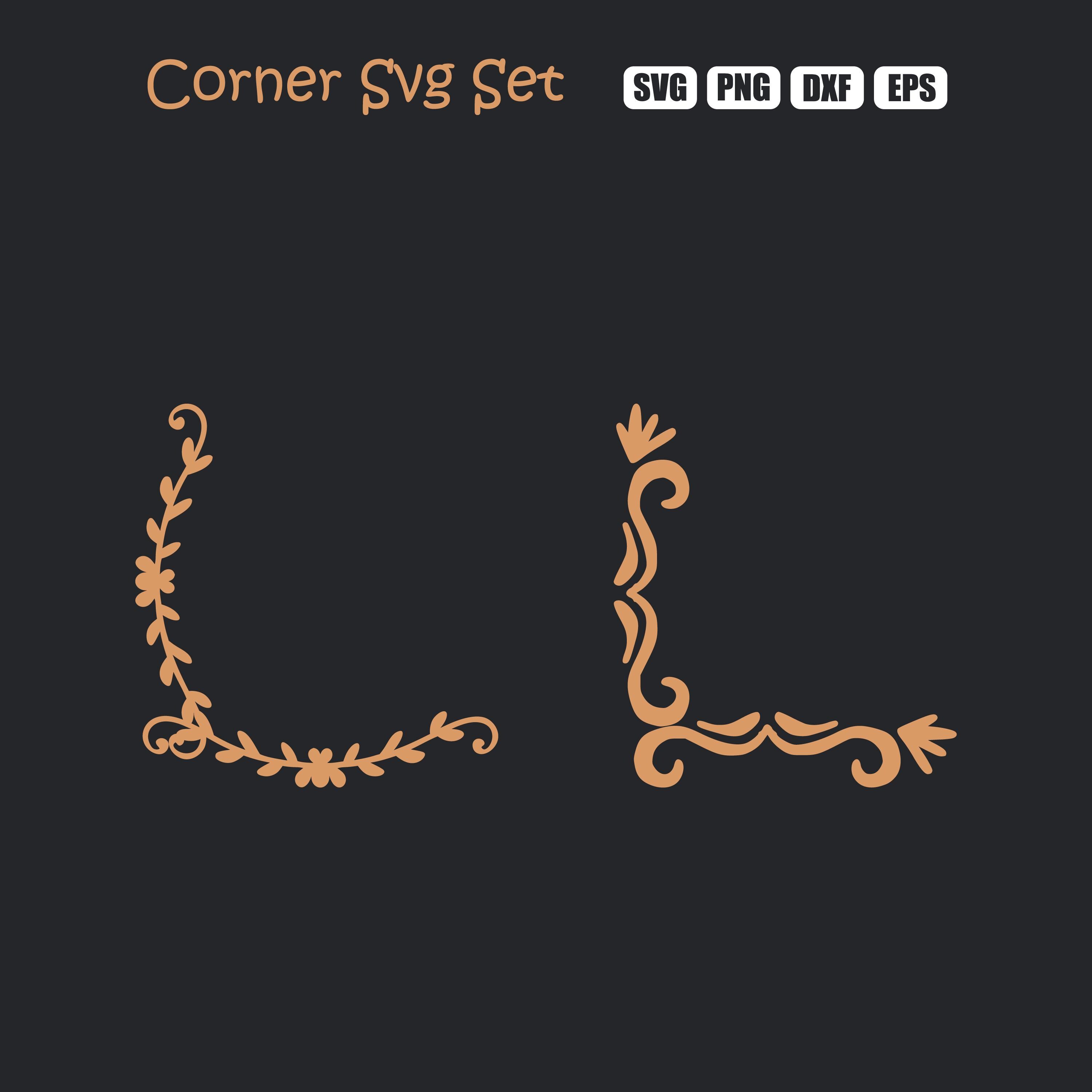 Decorative Corner SVG Bundle, Floral Frame Designs (digital Download ...