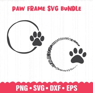 Paw Print Frame, Dog Frame Svg, Paw Prints Svg, Dog Paw Print Svg, Dog Frame Png, Circle Frame ...