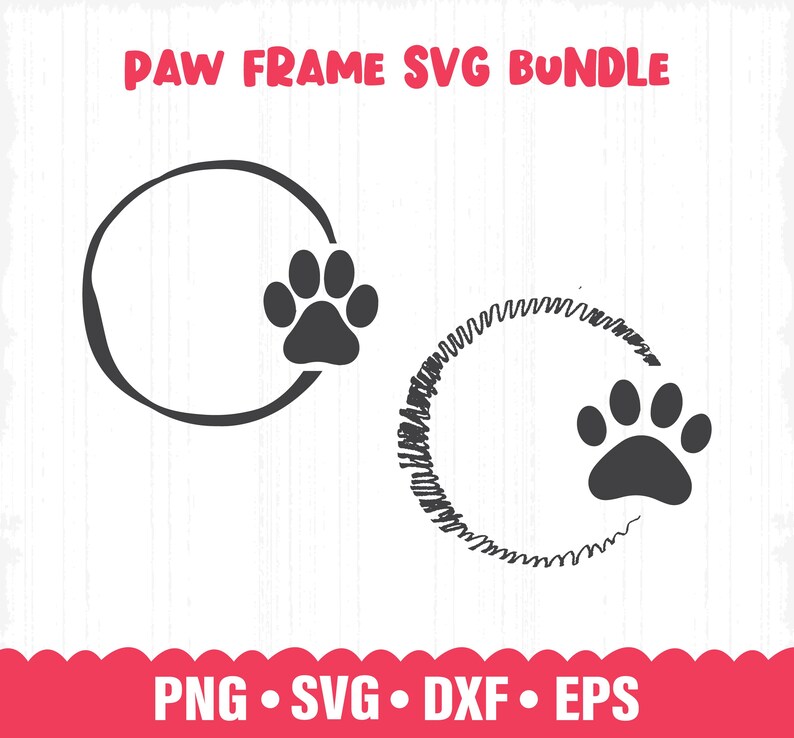 Paw Print Frame, Dog Frame Svg, Paw Prints Svg, Dog Paw Print Svg, Dog ...