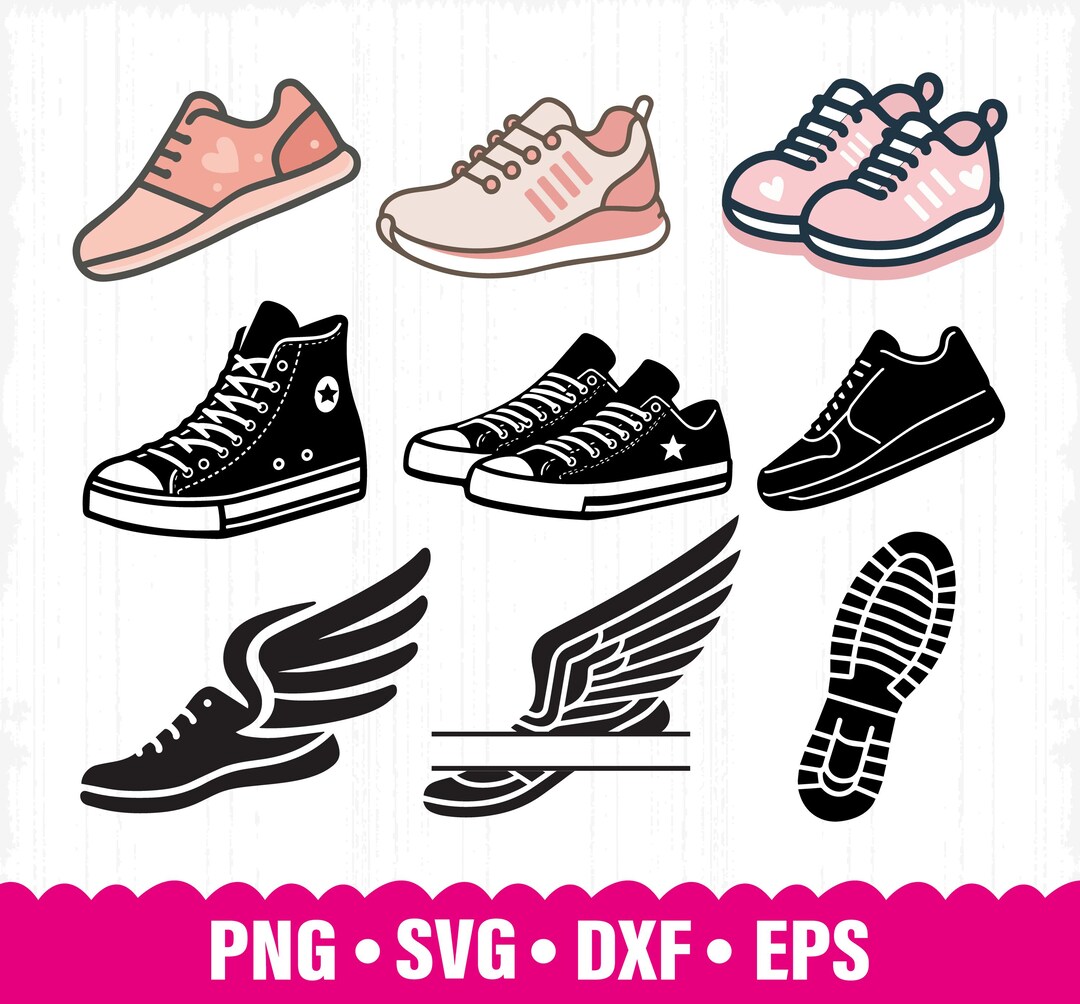 Shoes SVG Bundle, Sneakers, Running, Track Shoe (digital Download ...