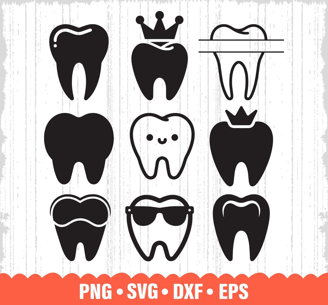 Tooth SVG, Teeth SVG, Tooth Clipart, Tooth Cut File, Tooth Printable ...