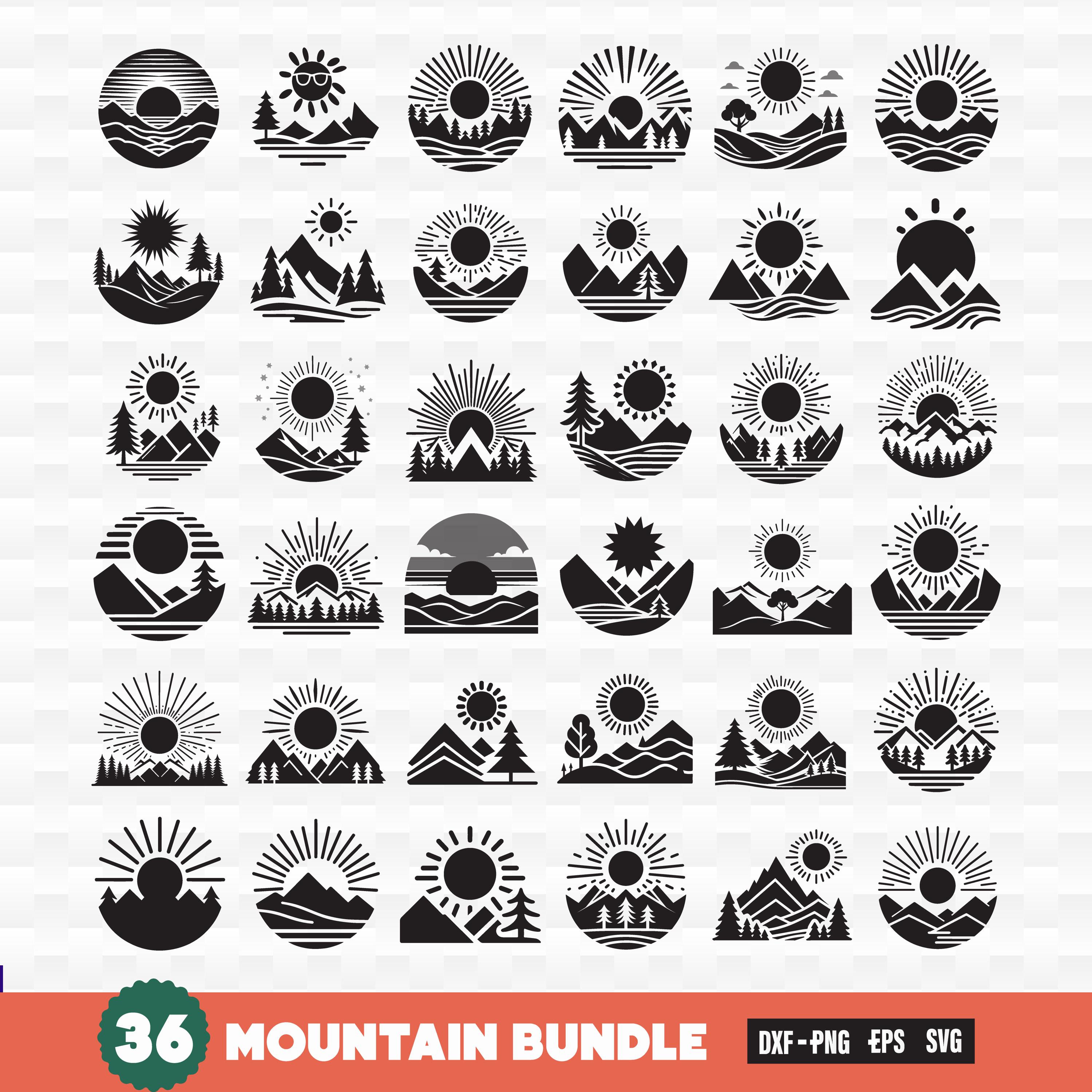 Mountain Svg Bundle, Mountain Svg, Mountains Cut File, Mountain ...